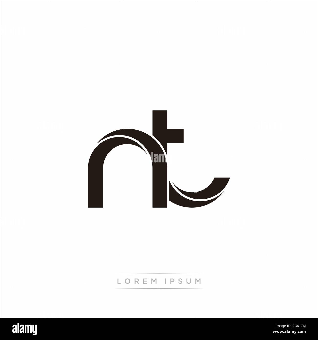 Initial Letter Split Lowercase Modern Monogram linked outline rounded logo isolated on white ...