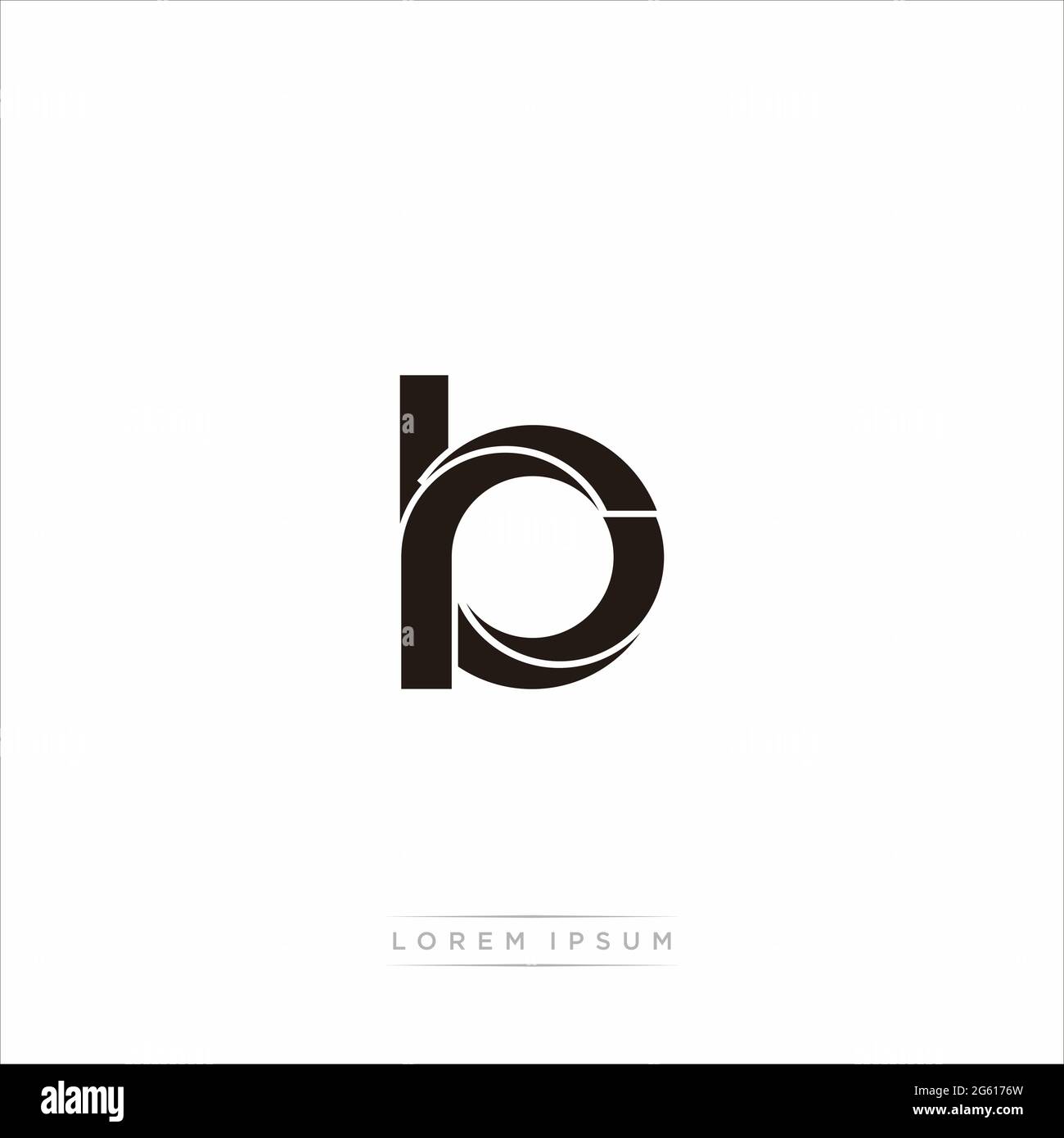 Initial Letter Split Lowercase Modern Monogram linked outline rounded logo isolated on white ...
