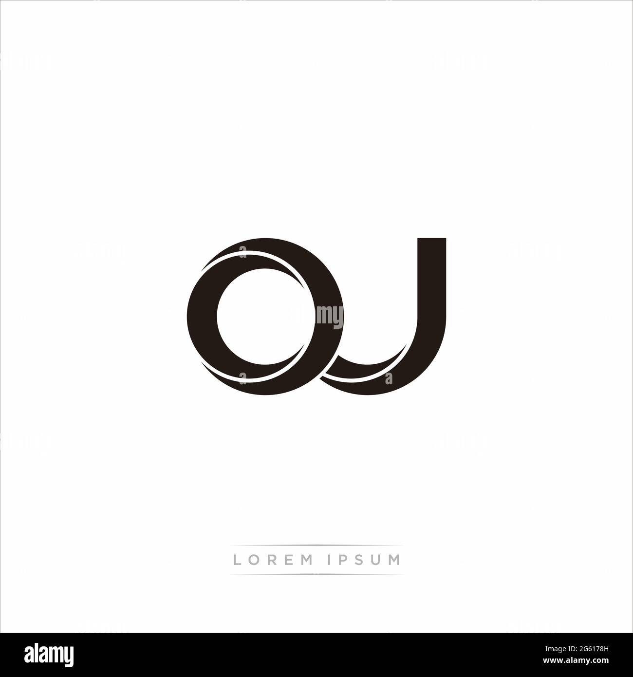 Initial Letter Split Lowercase Modern Monogram linked outline rounded logo isolated on white ...