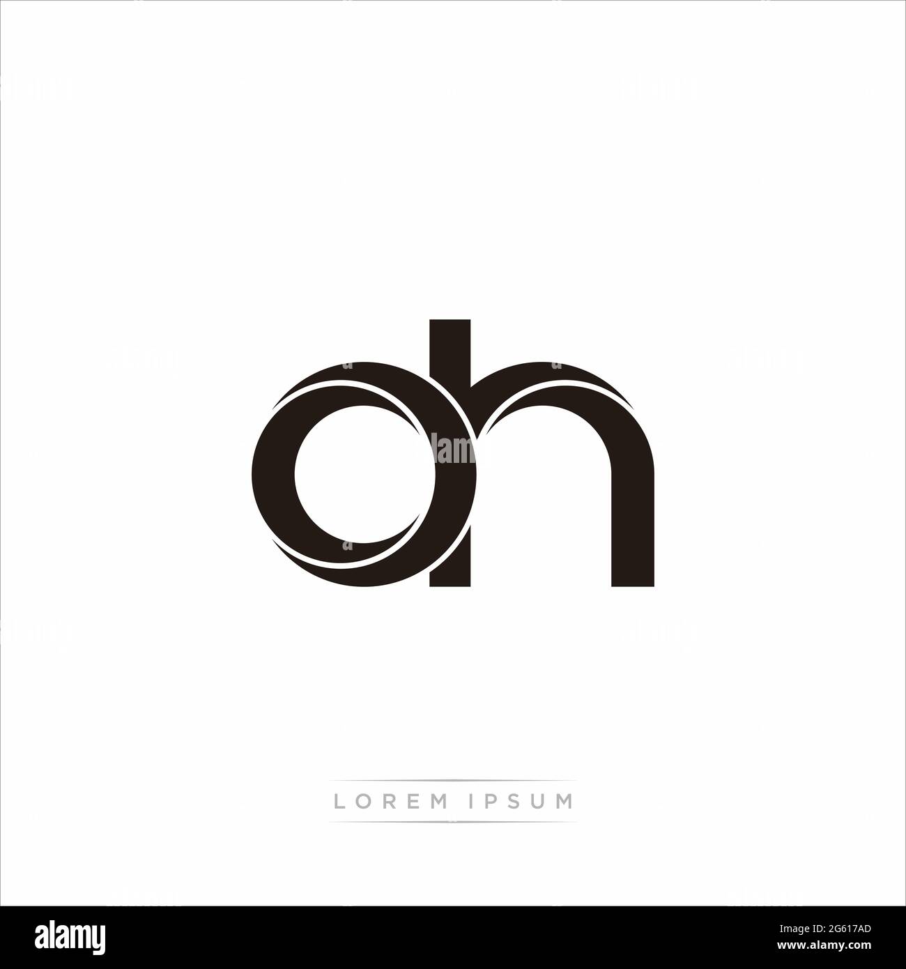Initial Letter Split Lowercase Modern Monogram linked outline rounded logo isolated on white ...