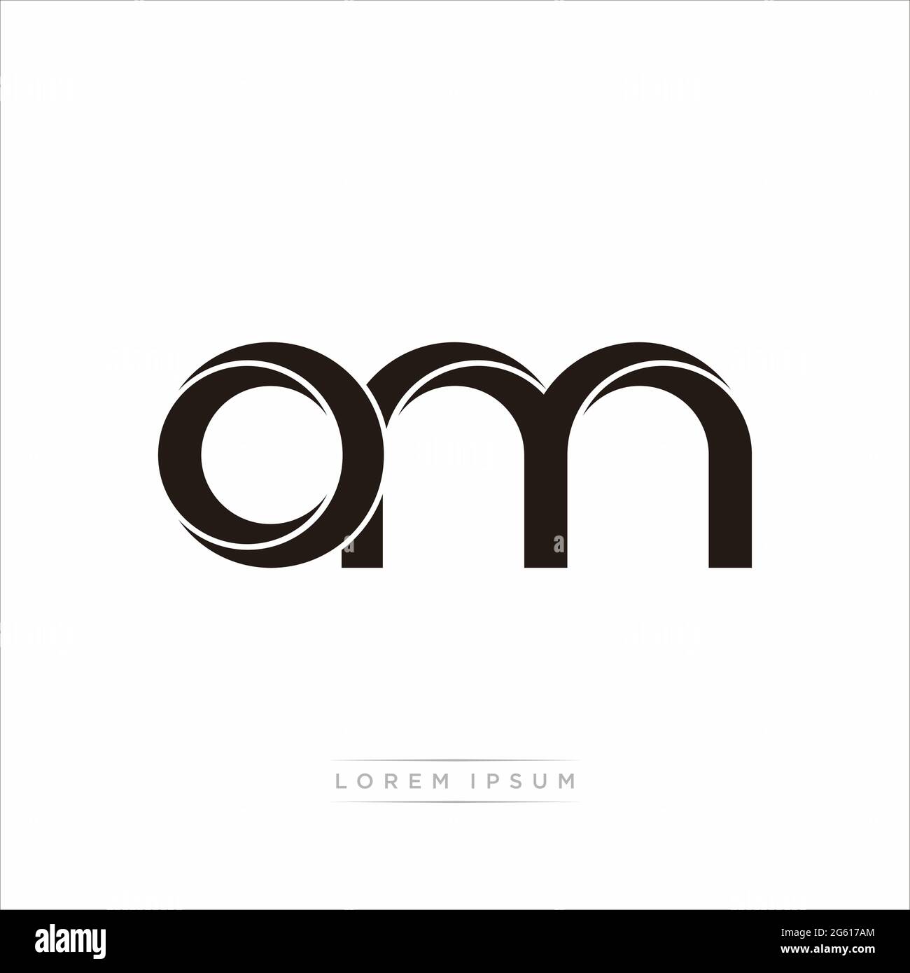 Initial Letter Split Lowercase Modern Monogram linked outline rounded logo isolated on white ...