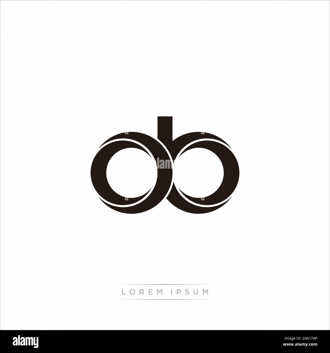 Initial Letter Split Lowercase Modern Monogram linked outline rounded ...