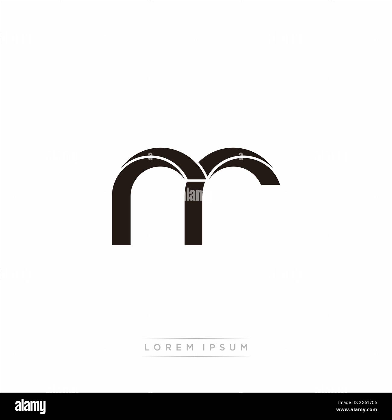 Initial Letter Split Lowercase Modern Monogram linked outline rounded logo isolated on white ...