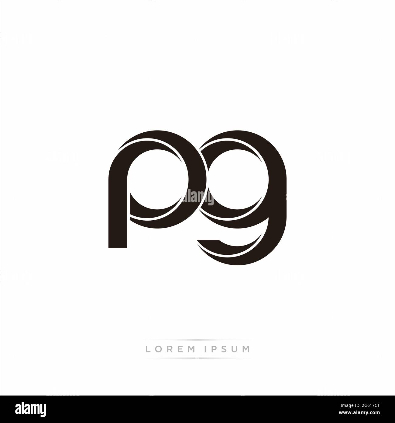 Initial Letter Split Lowercase Modern Monogram linked outline rounded logo isolated on white ...