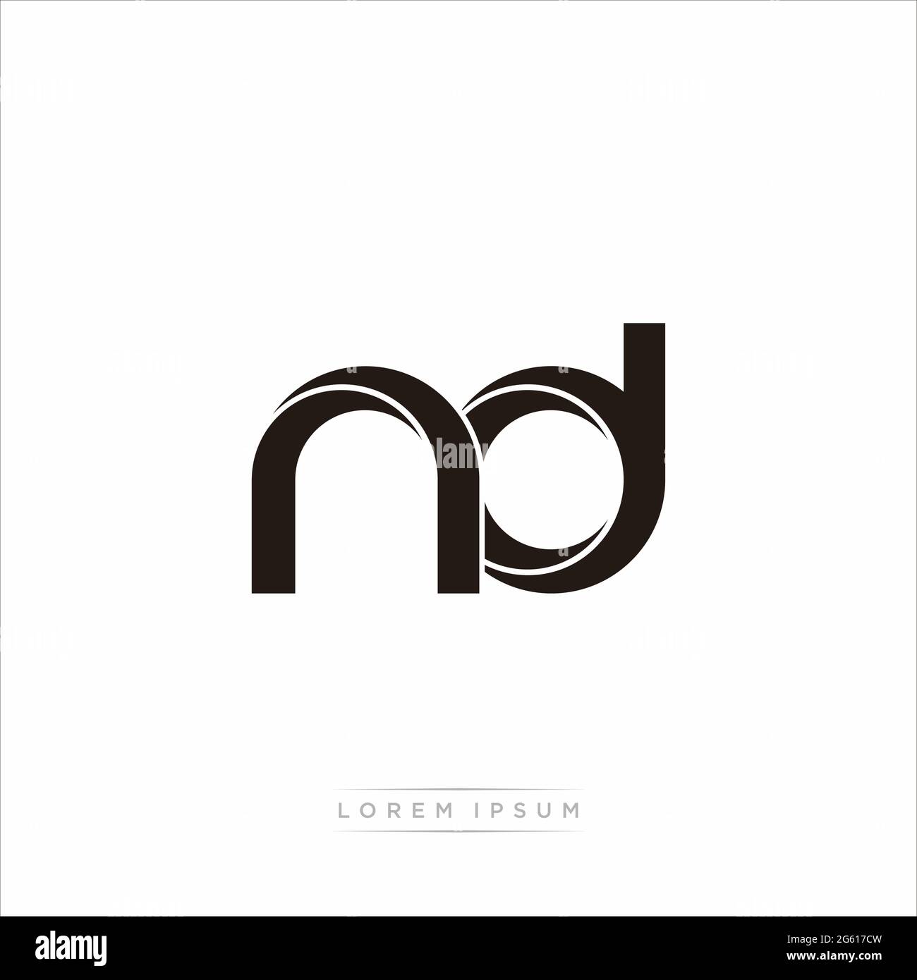 Initial Letter Split Lowercase Modern Monogram linked outline rounded logo isolated on white ...