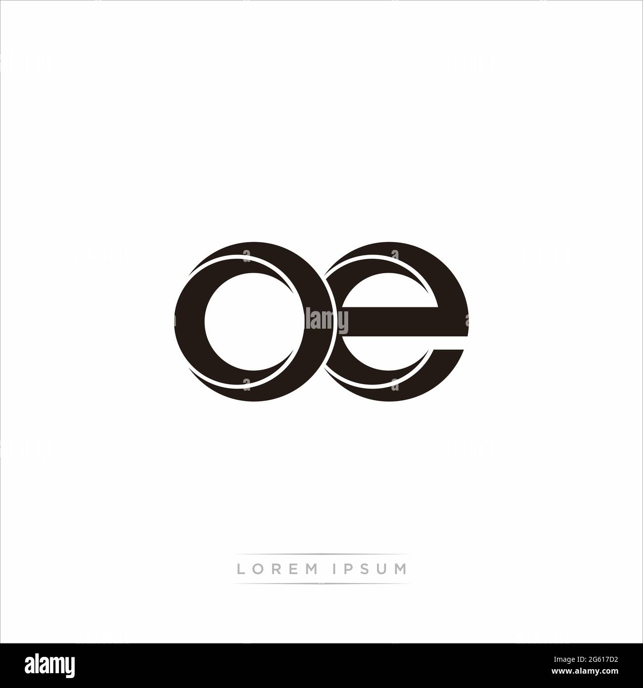 Initial Letter Split Lowercase Modern Monogram linked outline rounded logo isolated on white ...