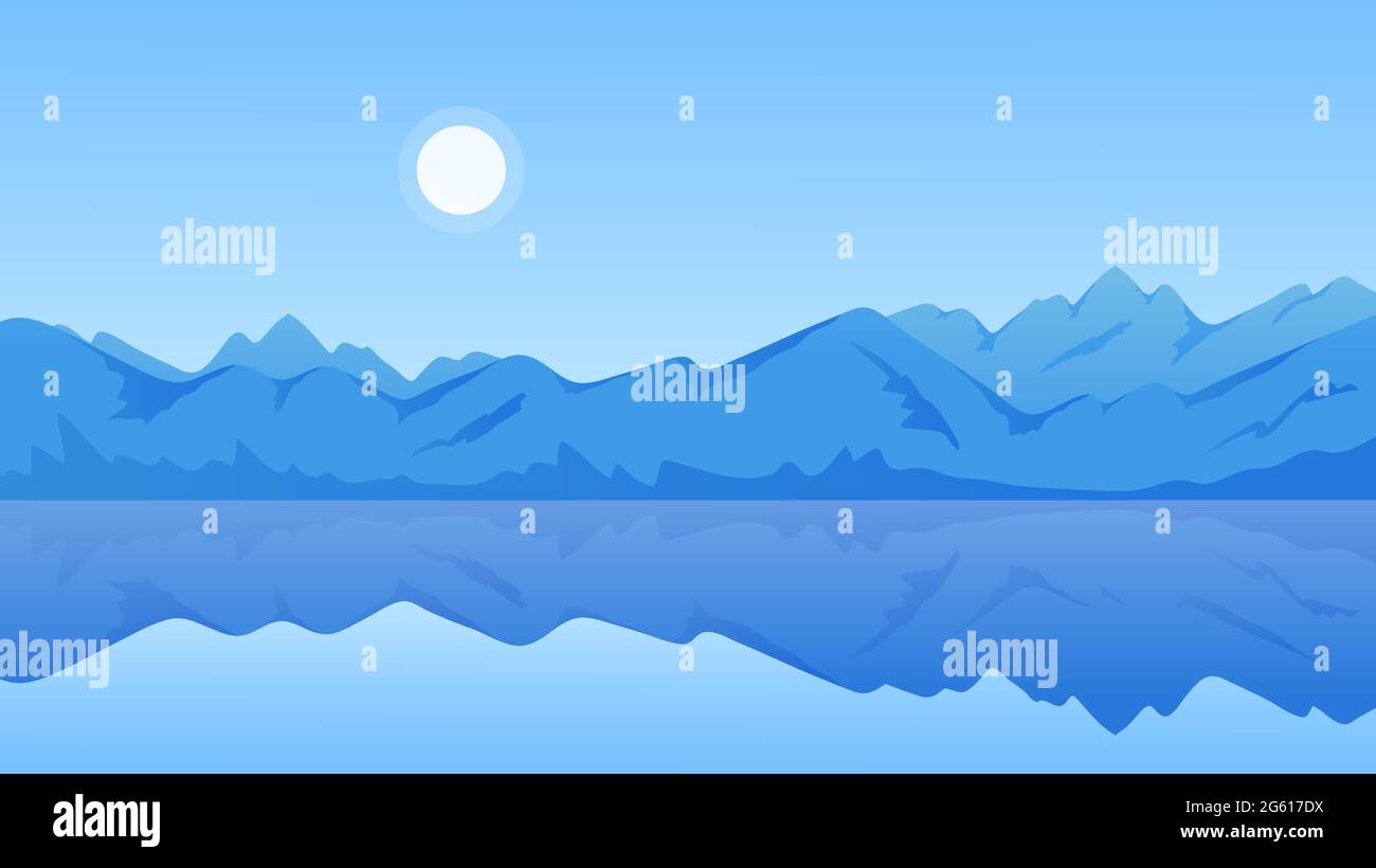 Landscape lake in high Stock Vector Images - Alamy