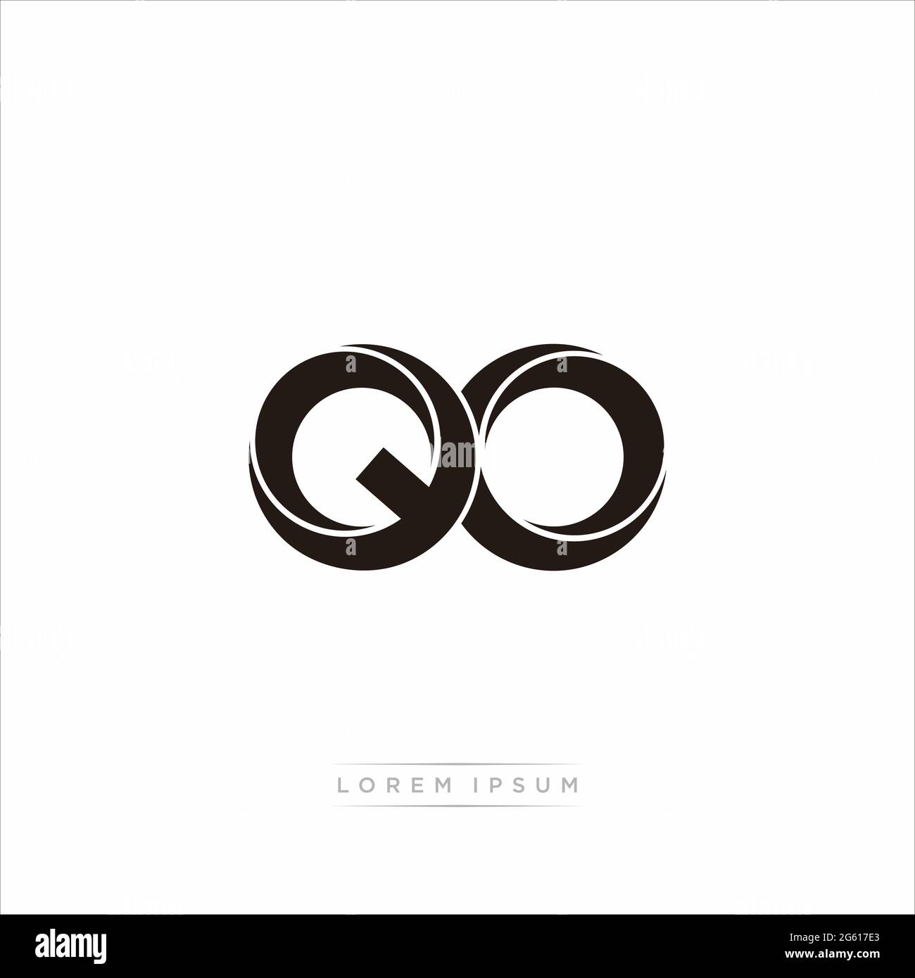 Initial Letter Split Lowercase Modern Monogram linked outline rounded ...