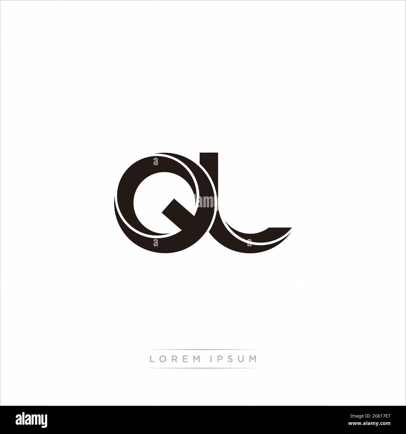 Initial Letter Split Lowercase Modern Monogram linked outline rounded logo isolated on white ...