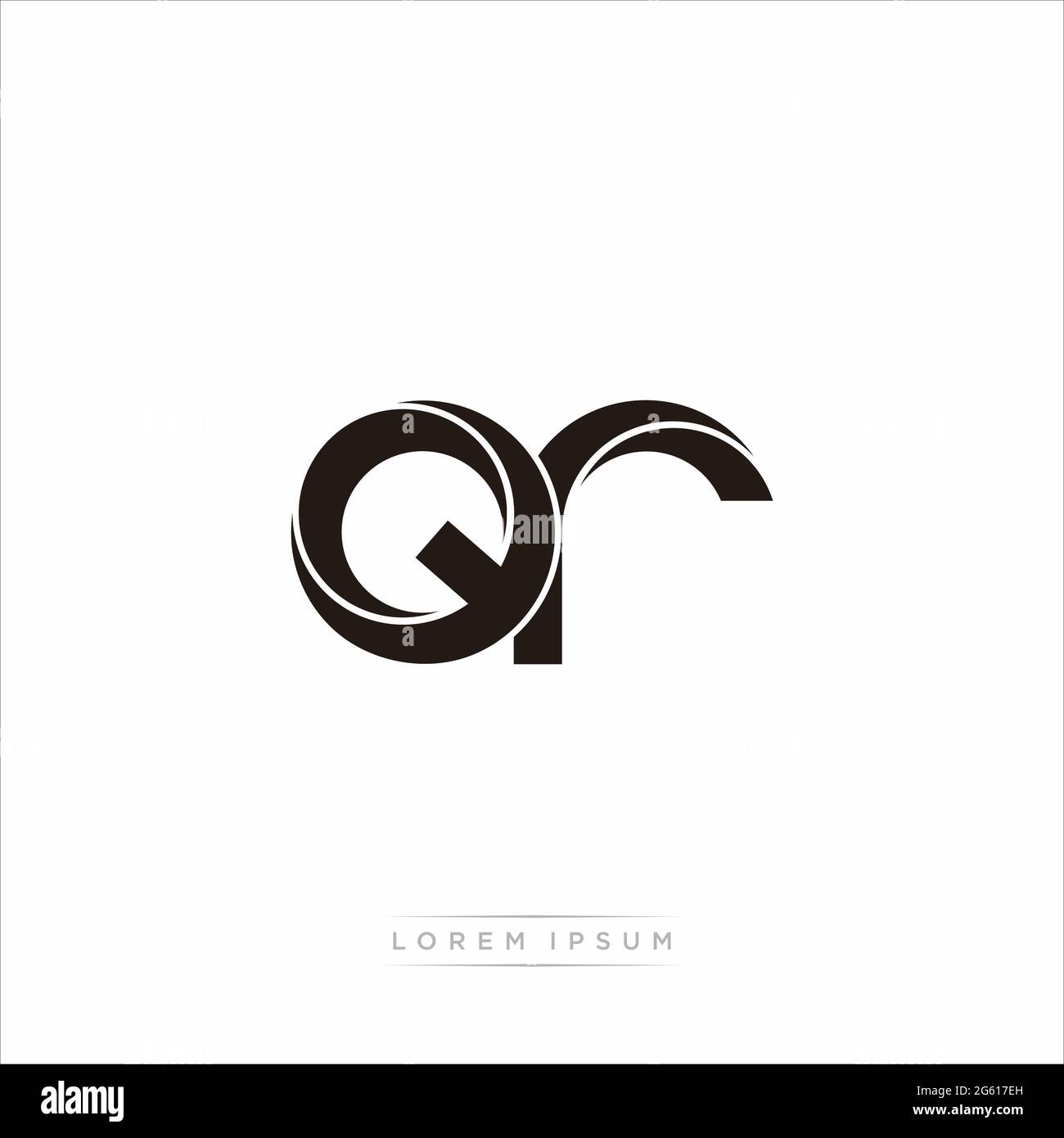 Initial Letter Split Lowercase Modern Monogram linked outline rounded ...