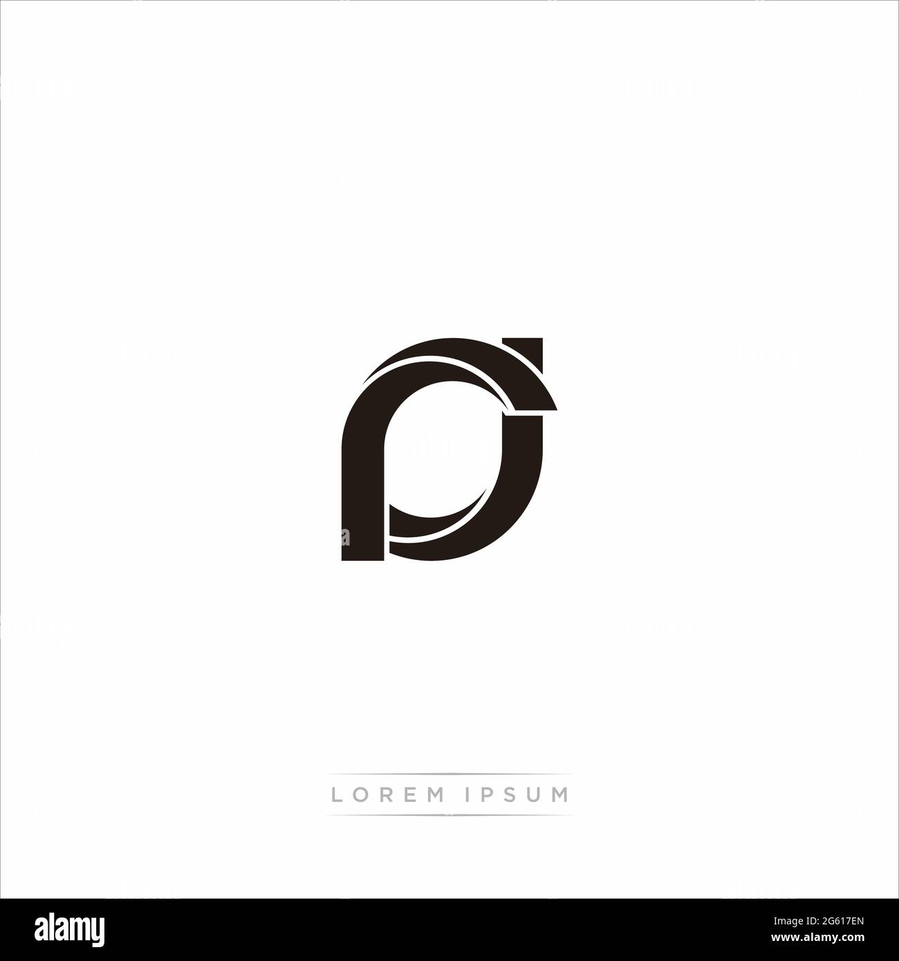 Initial Letter Split Lowercase Modern Monogram linked outline rounded logo isolated on white ...