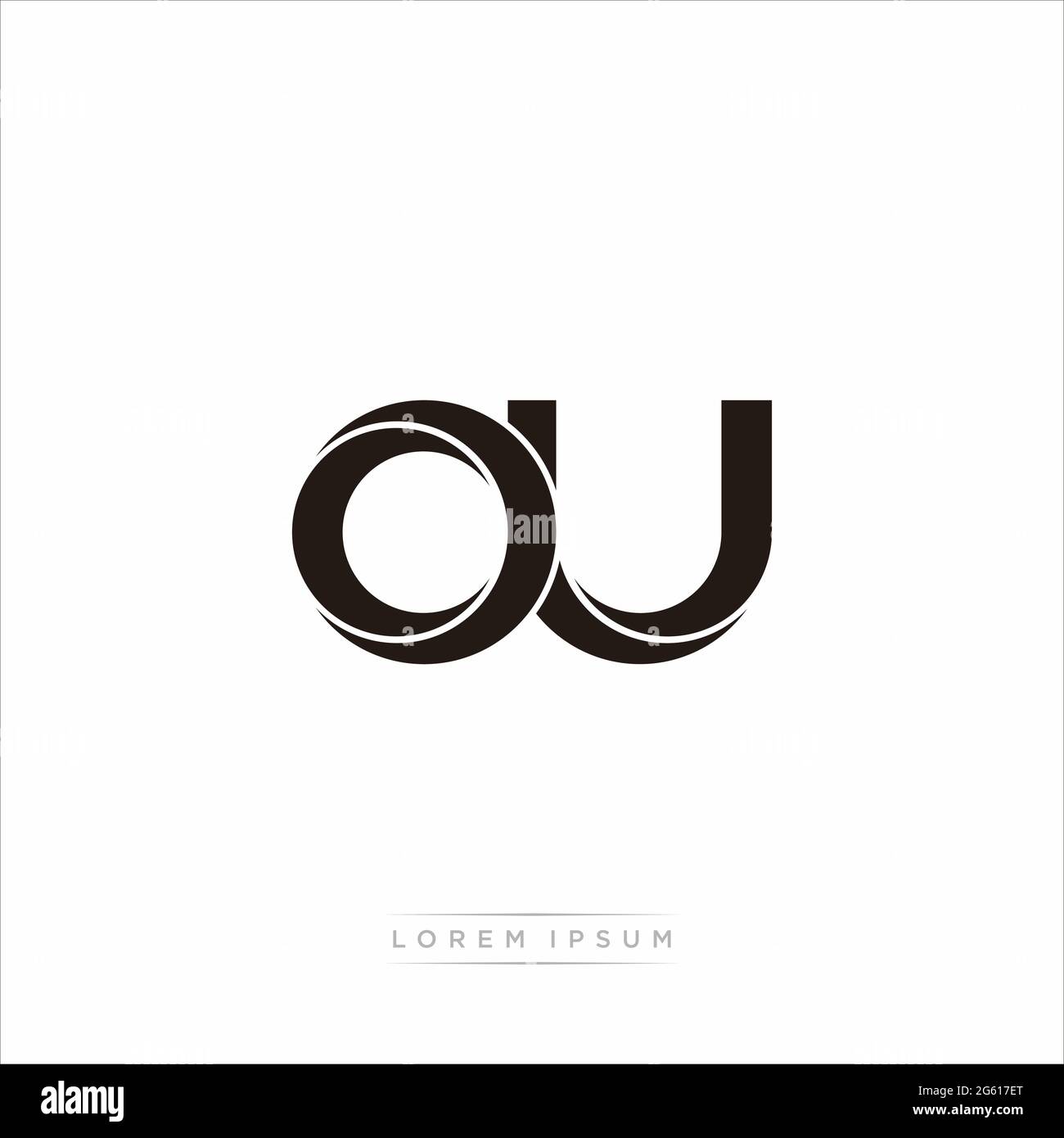 Initial Letter Split Lowercase Modern Monogram linked outline rounded logo isolated on white ...