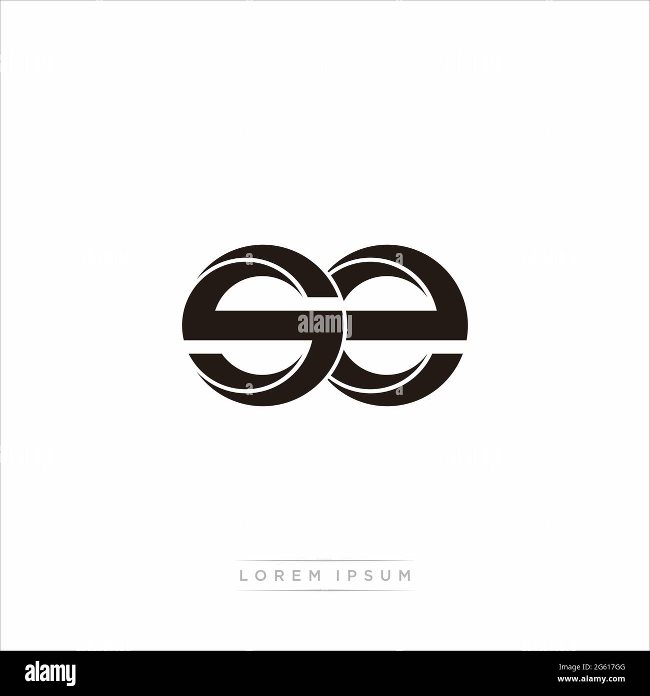 Initial Letter Split Lowercase Modern Monogram linked outline rounded logo isolated on white ...