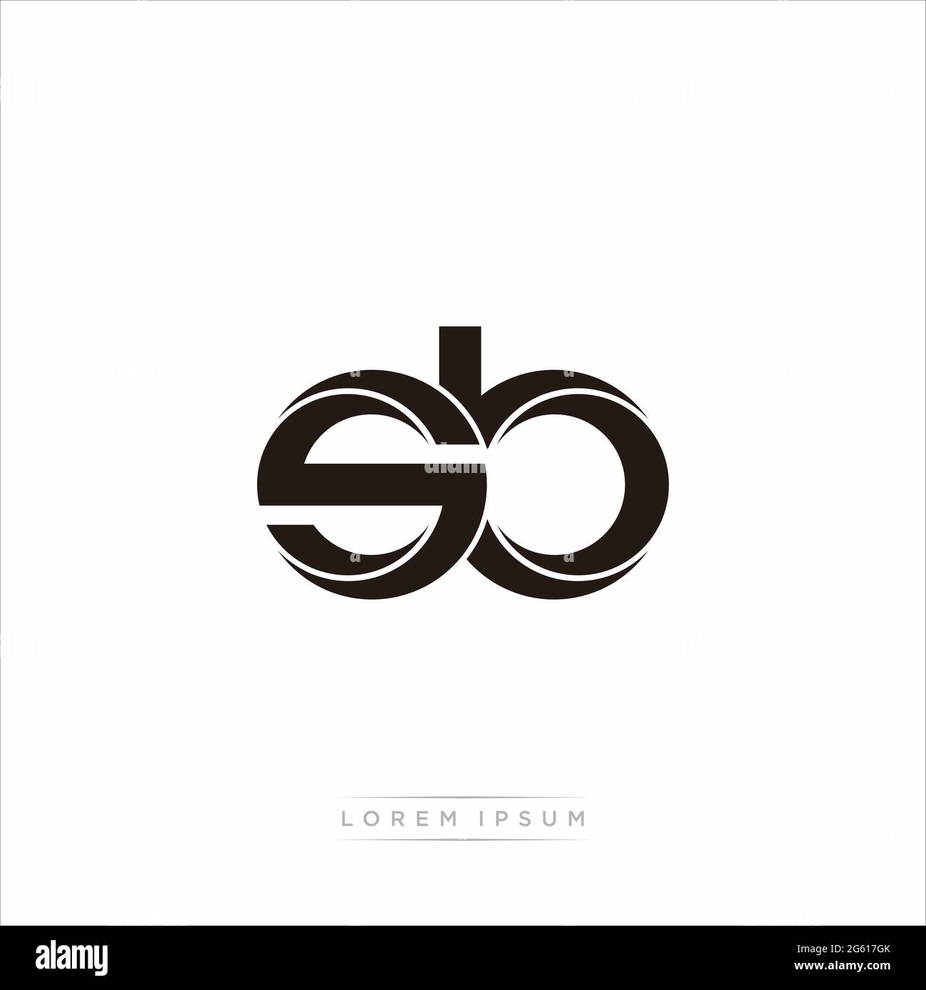 Initial Letter Split Lowercase Modern Monogram linked outline rounded logo isolated on white ...