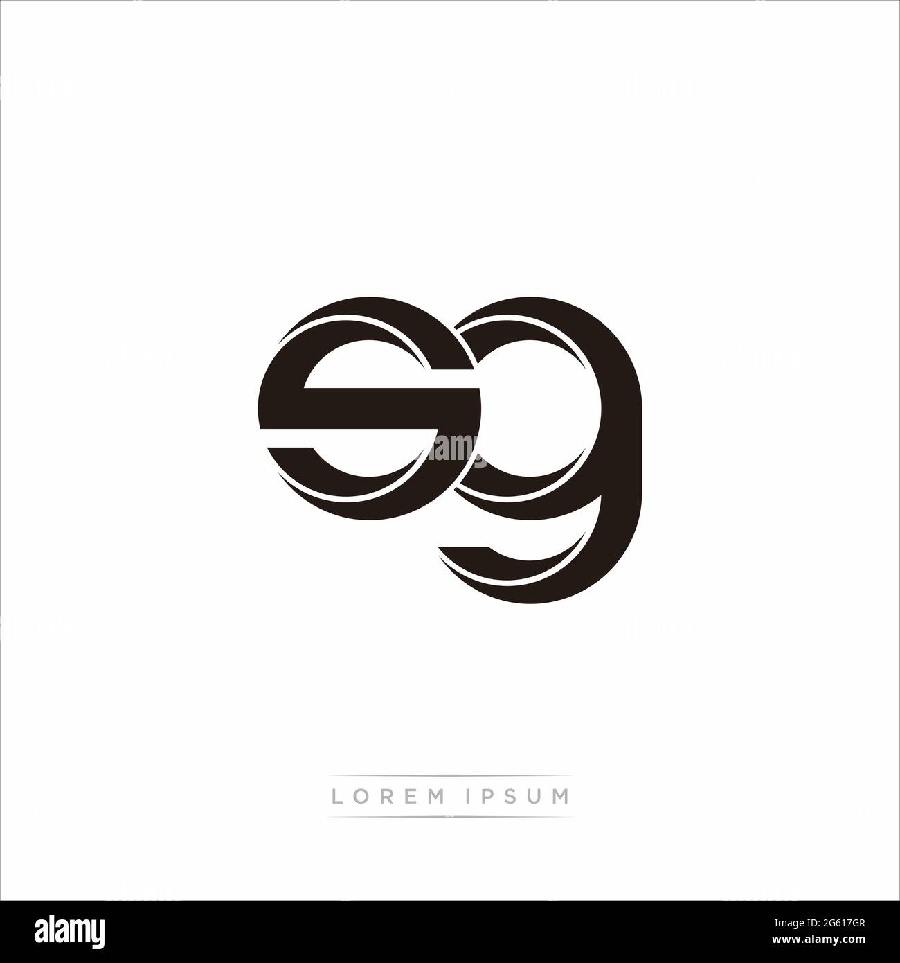 Initial Letter Split Lowercase Modern Monogram linked outline rounded logo isolated on white ...