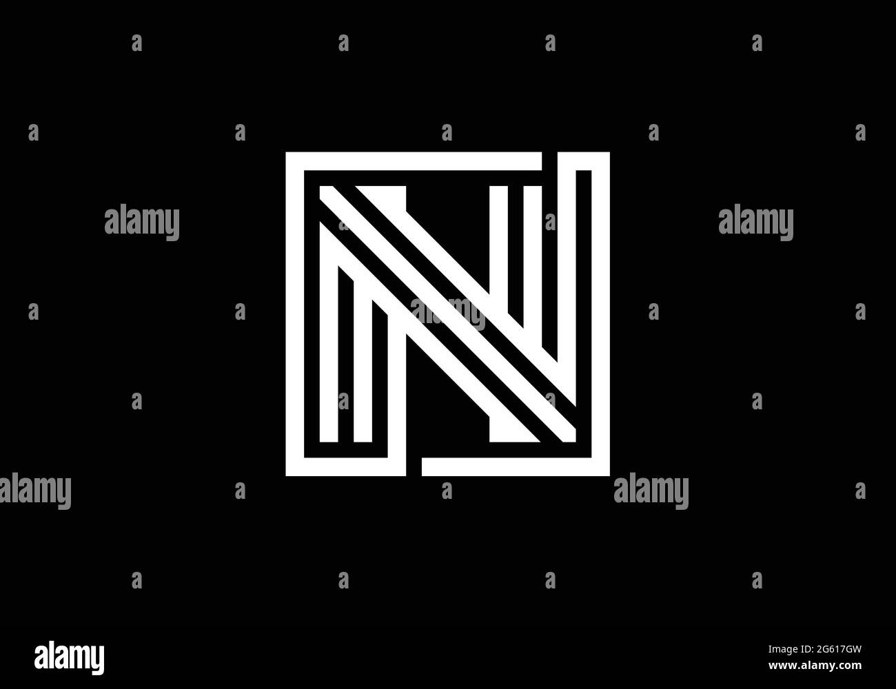Capital Lines Letter N. Creative Line Letters Design, Graphic Alphabet ...