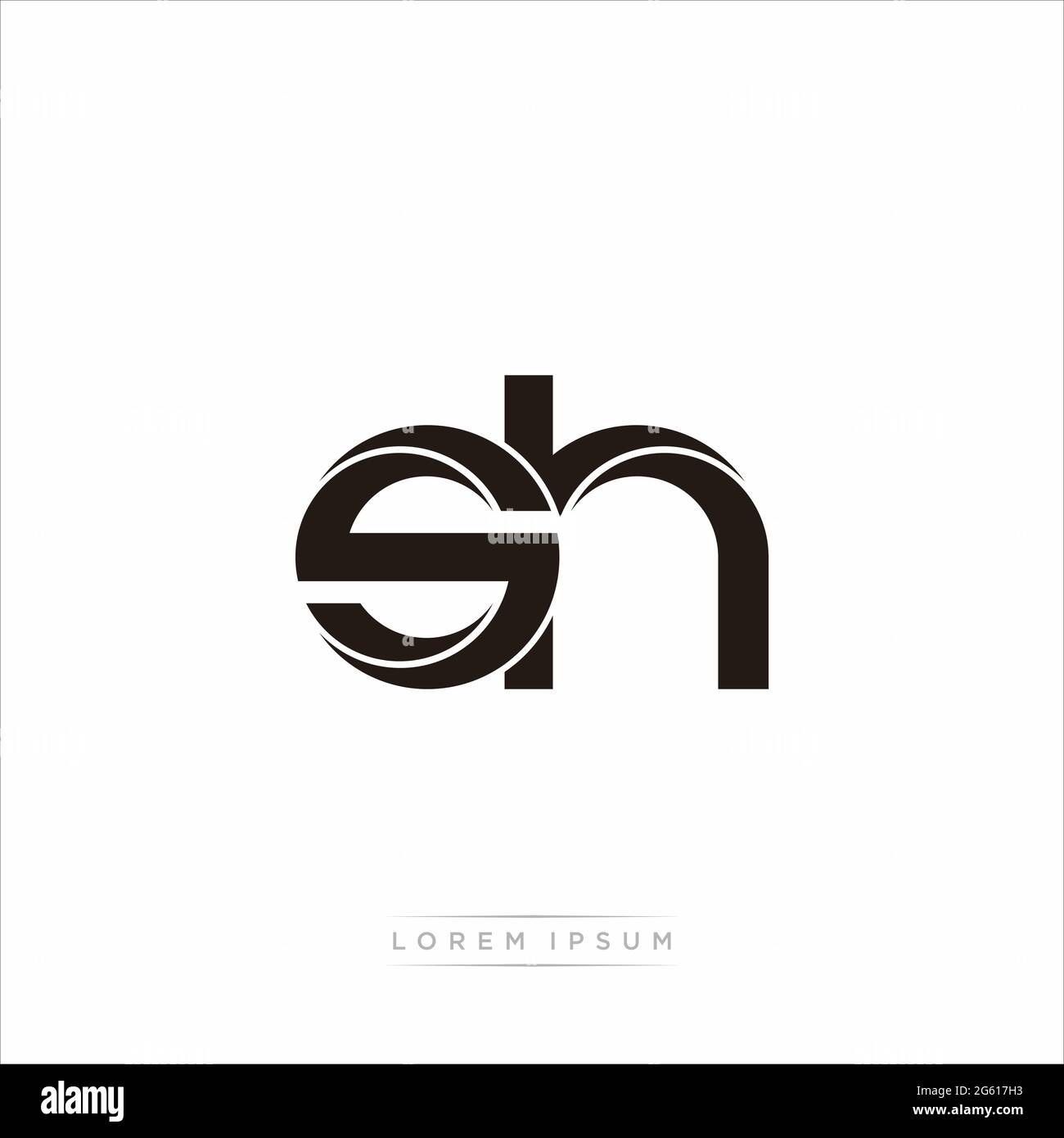 Initial Letter Split Lowercase Modern Monogram linked outline rounded ...