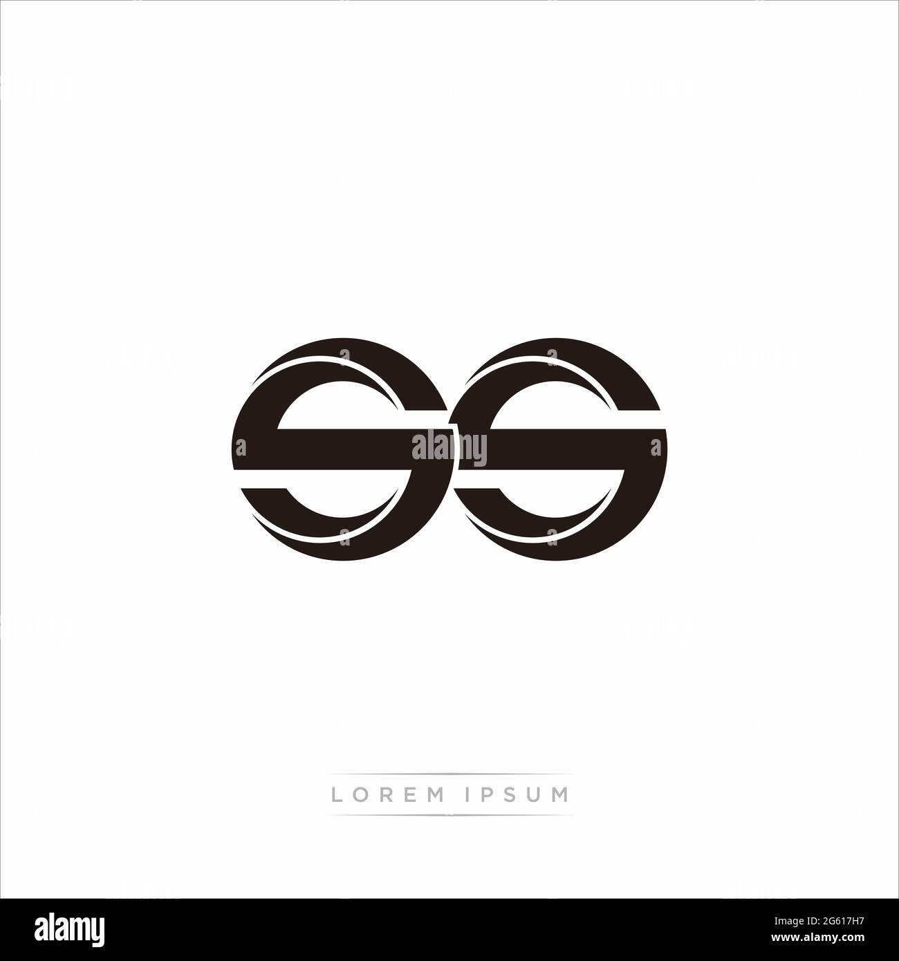 Initial Letter Split Lowercase Modern Monogram linked outline rounded logo isolated on white ...