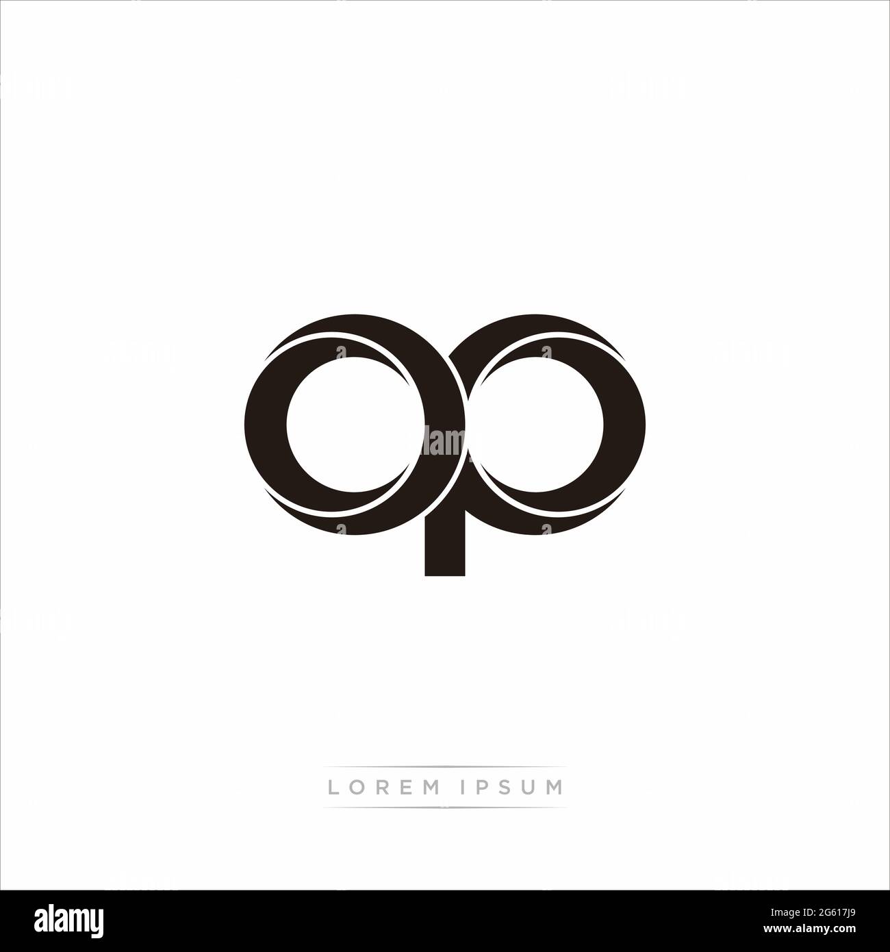 Initial Letter Split Lowercase Modern Monogram linked outline rounded logo isolated on white ...