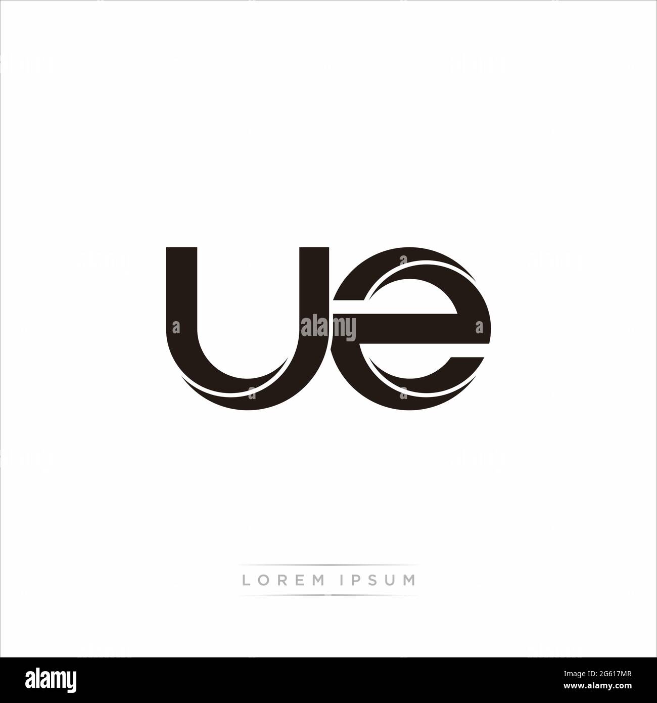 Initial Letter Split Lowercase Modern Monogram linked outline rounded logo isolated on white ...