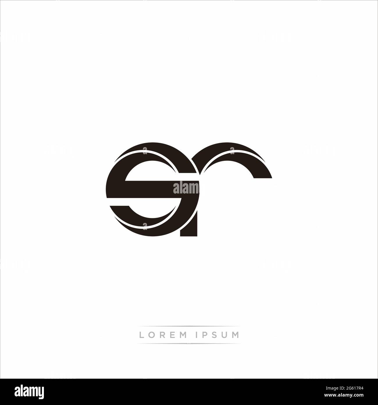 Initial Letter Split Lowercase Modern Monogram linked outline rounded logo isolated on white ...