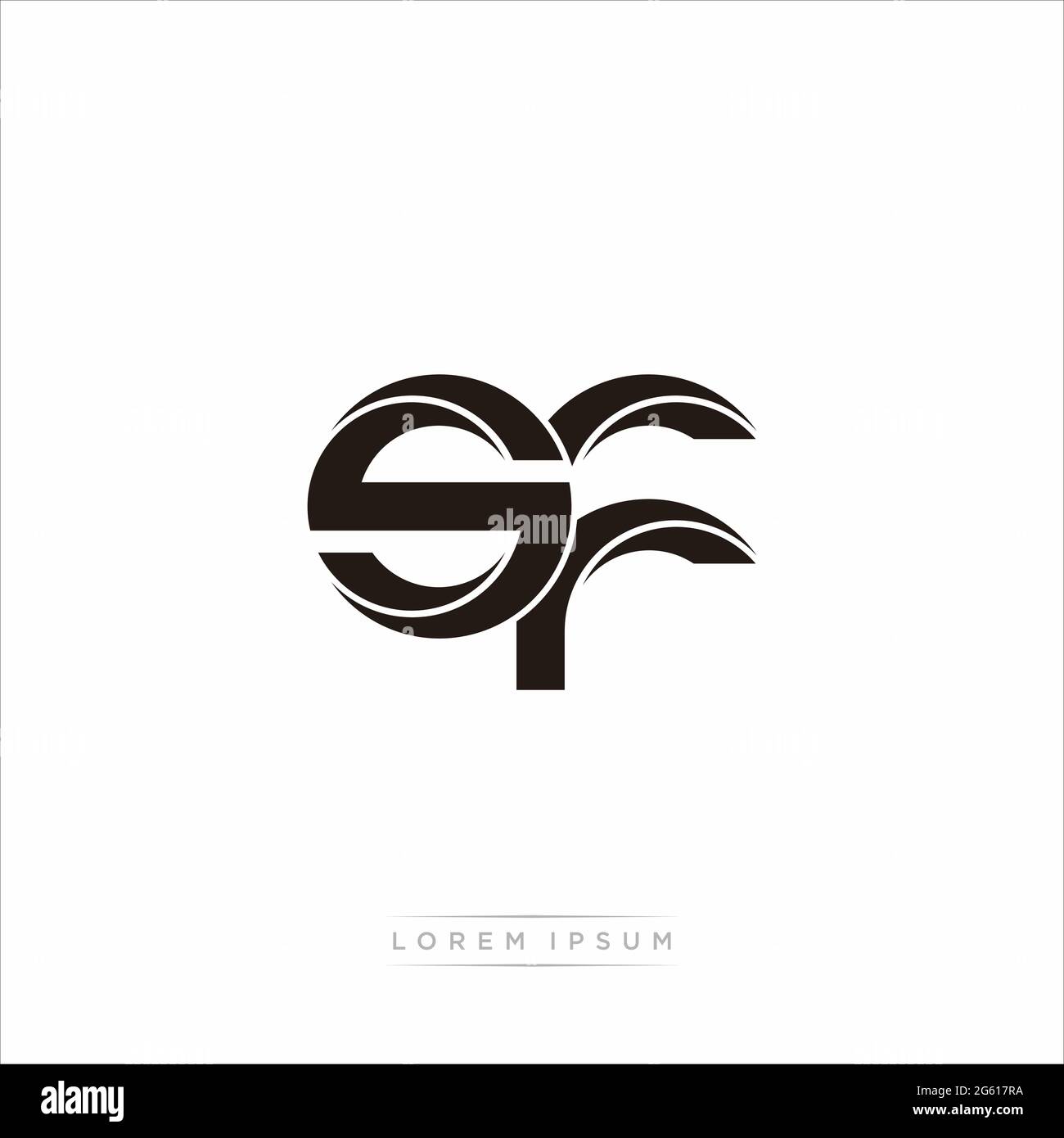 Initial Letter Split Lowercase Modern Monogram linked outline rounded logo isolated on white ...