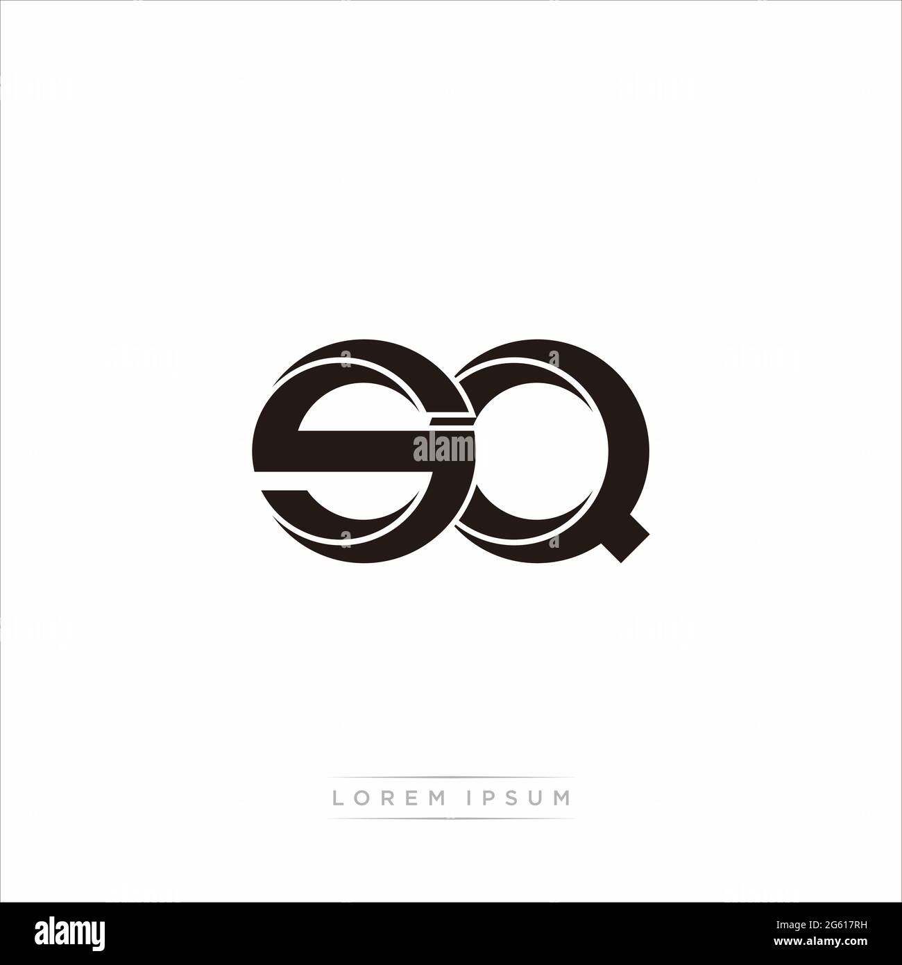 Initial Letter Split Lowercase Modern Monogram linked outline rounded ...