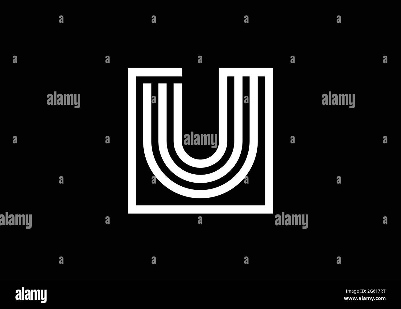 Capital Lines Letter U. Creative Line Letters Design, Graphic Alphabet ...