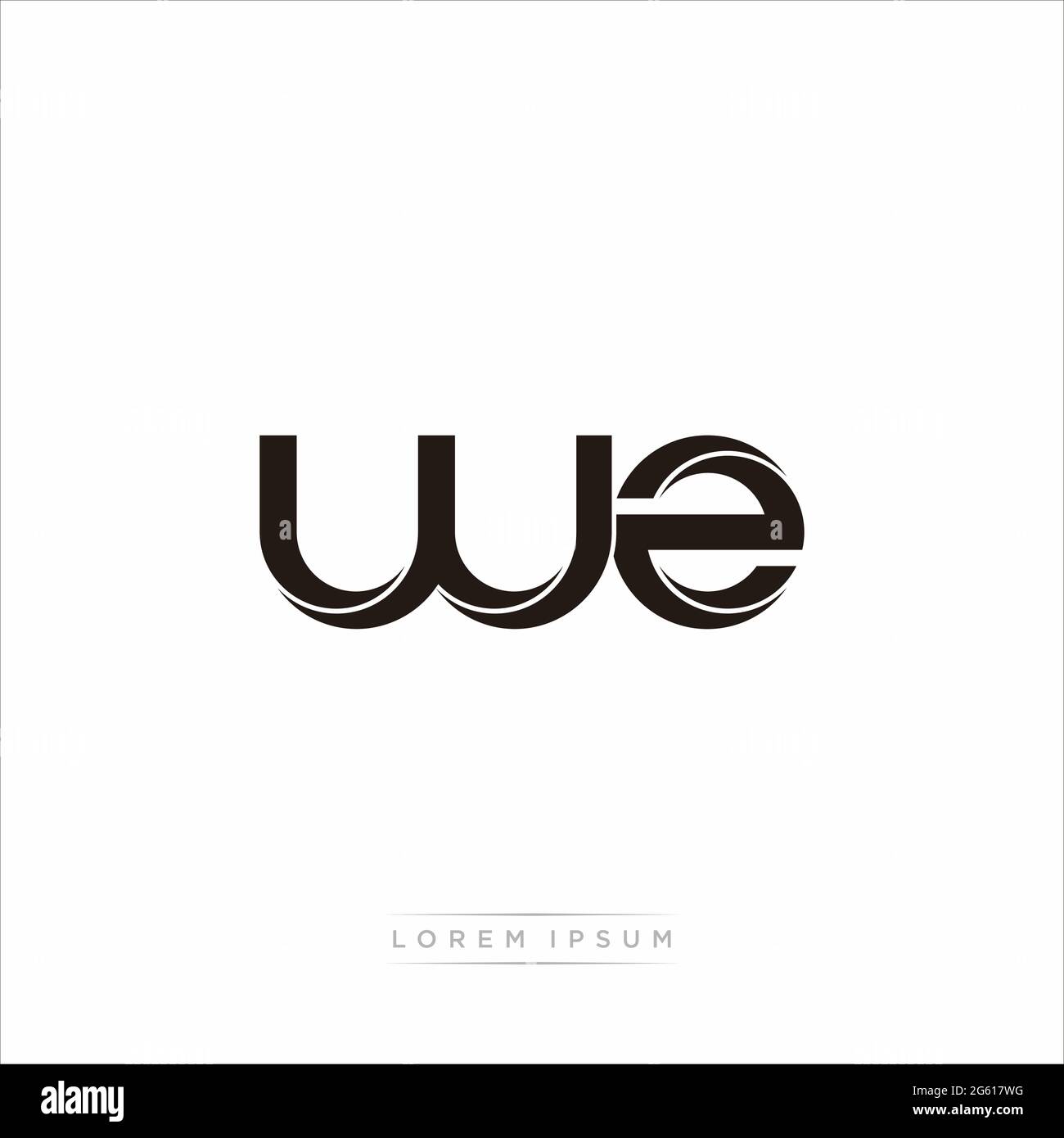 Initial Letter Split Lowercase Modern Monogram linked outline rounded logo isolated on white ...