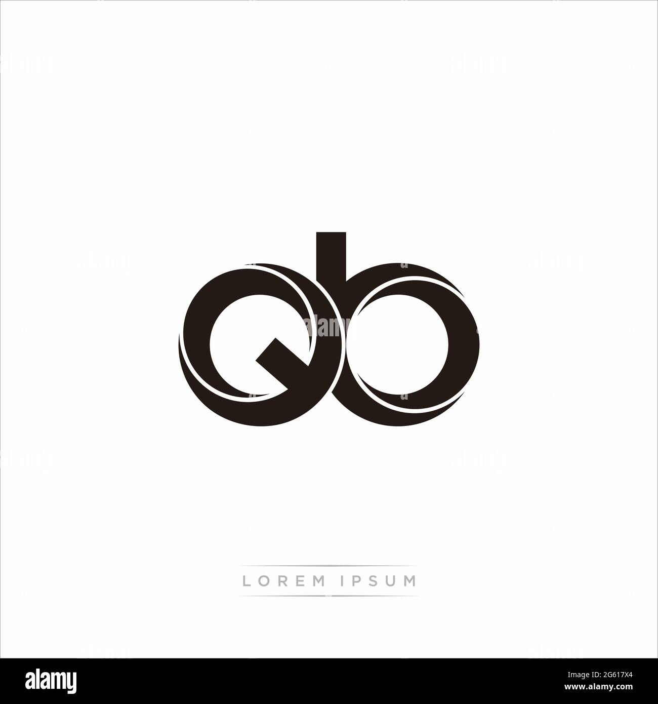 Initial Letter Split Lowercase Modern Monogram linked outline rounded logo isolated on white ...