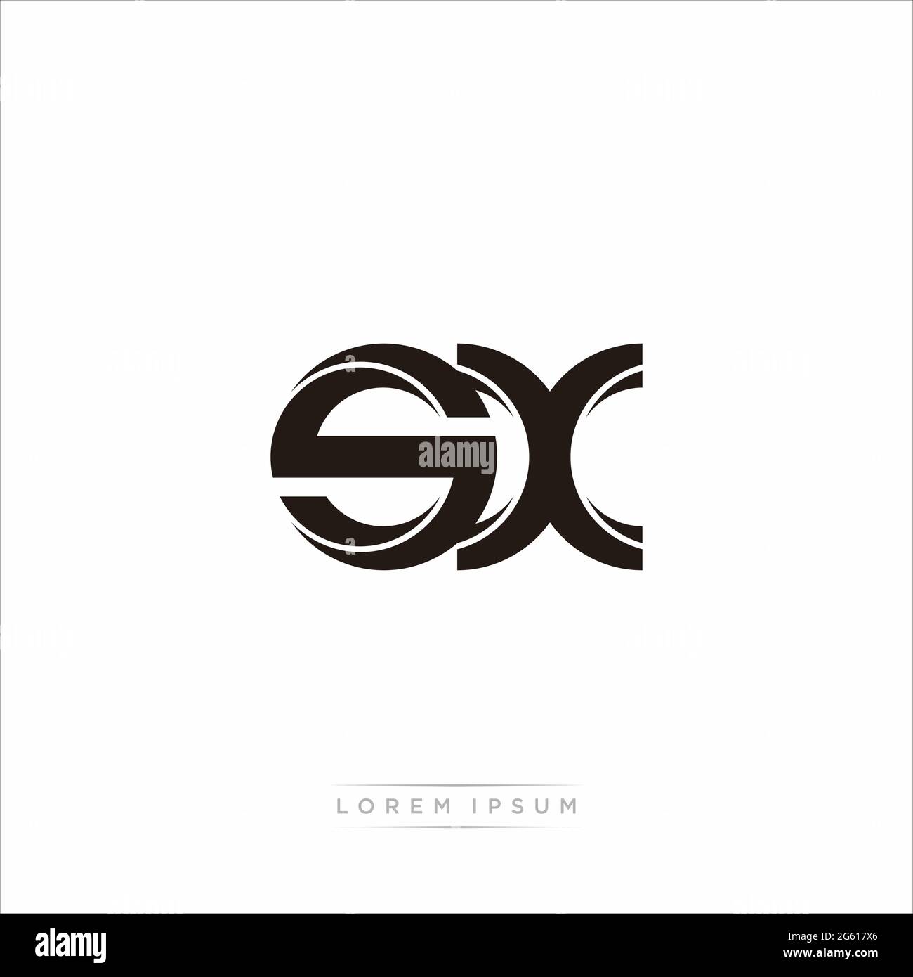 Initial Letter Split Lowercase Modern Monogram linked outline rounded logo isolated on white ...