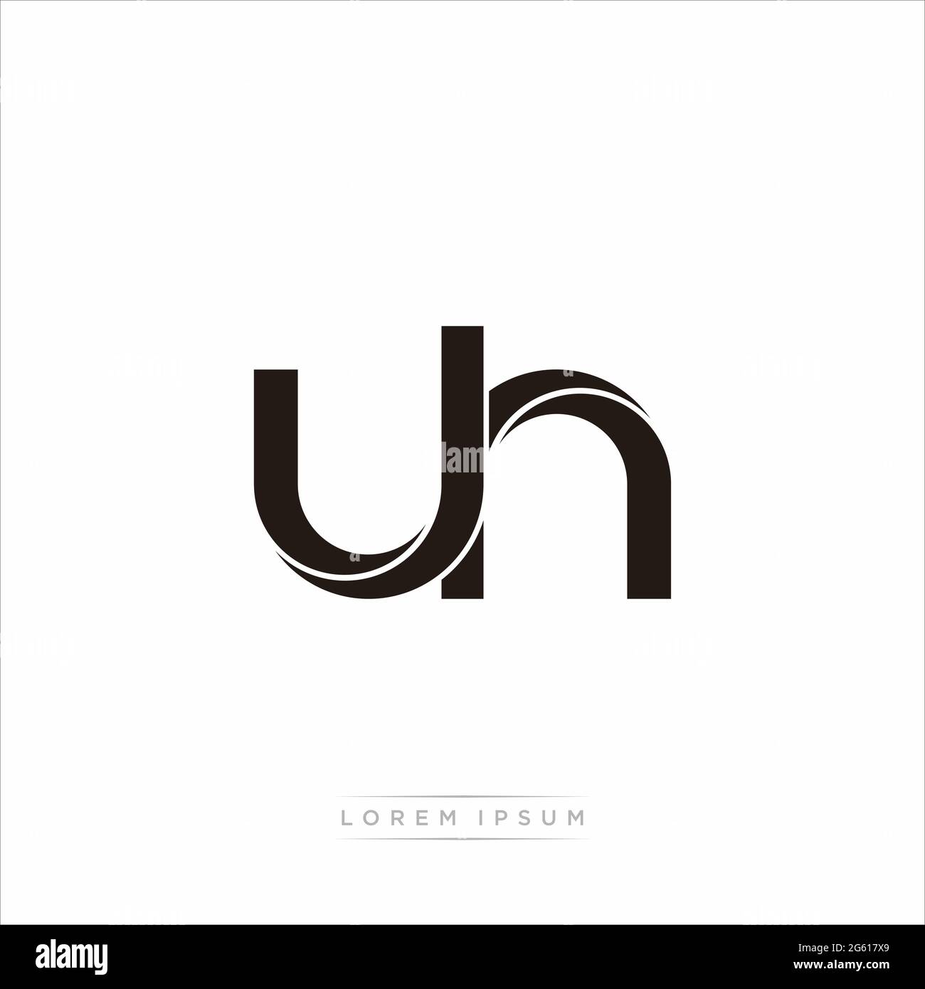 Initial Letter Split Lowercase Modern Monogram linked outline rounded ...