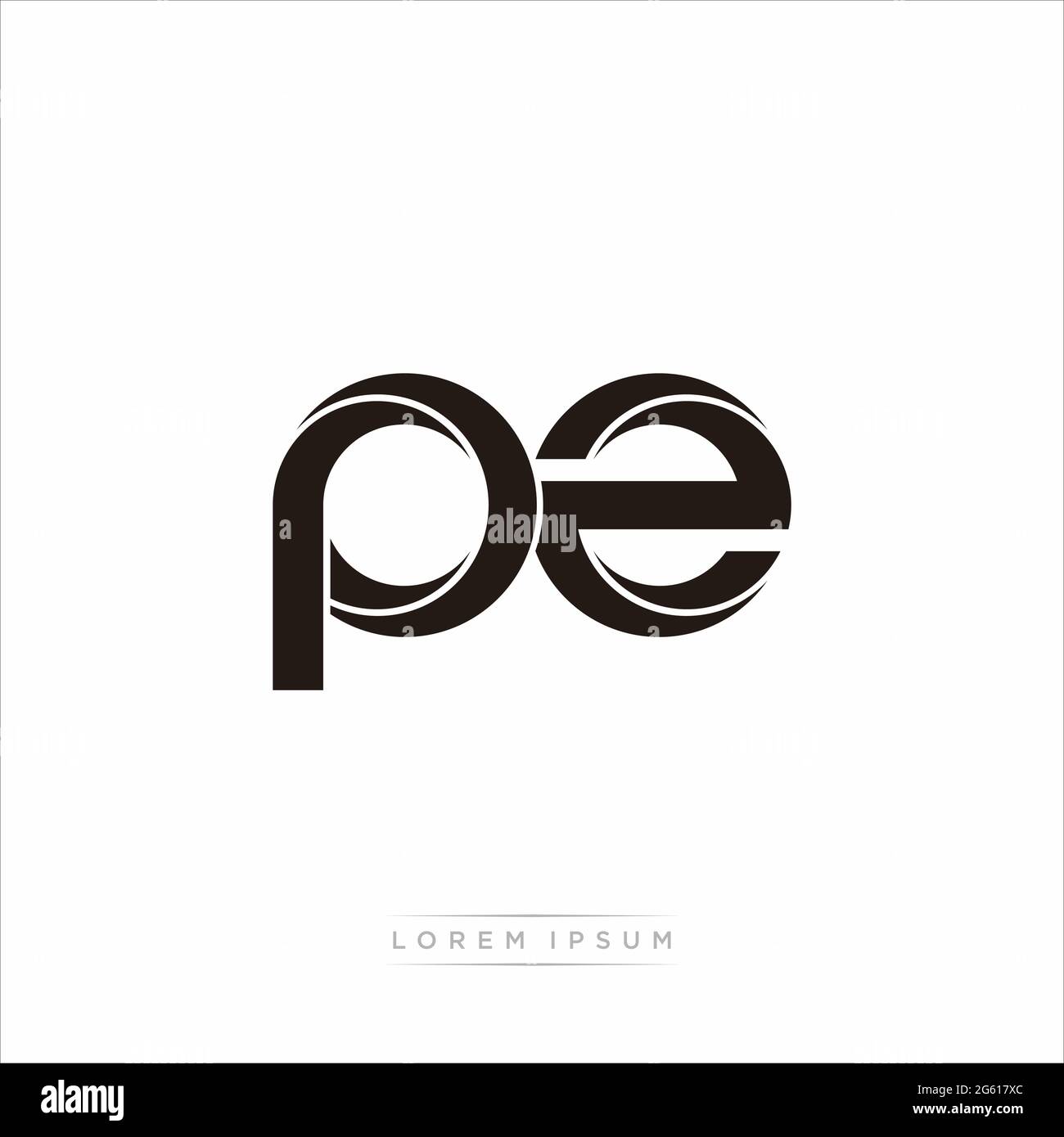 Initial Letter Split Lowercase Modern Monogram linked outline rounded logo isolated on white ...