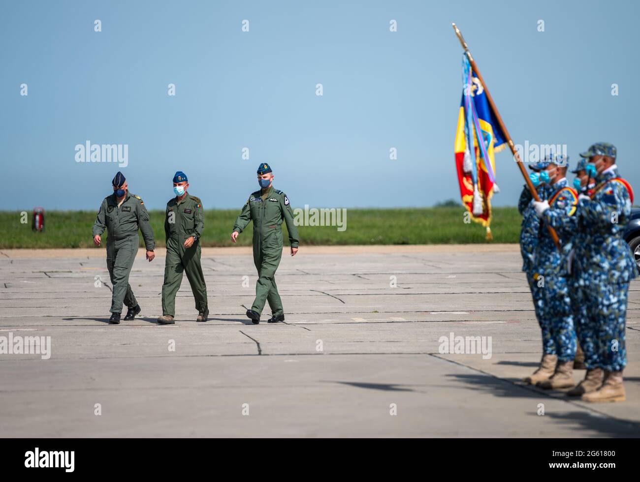 01 July 2021, Romania, Mihail Kogalniceanu: Ingo Gerhartz (l-r ...