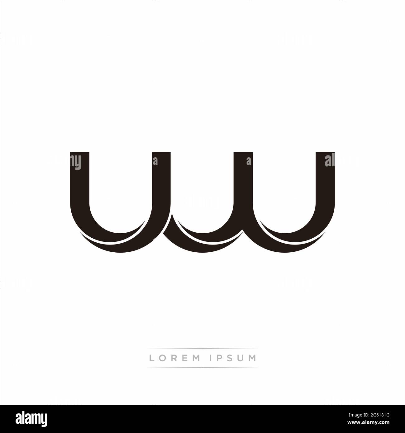 Initial Letter Split Lowercase Modern Monogram linked outline rounded logo isolated on white ...