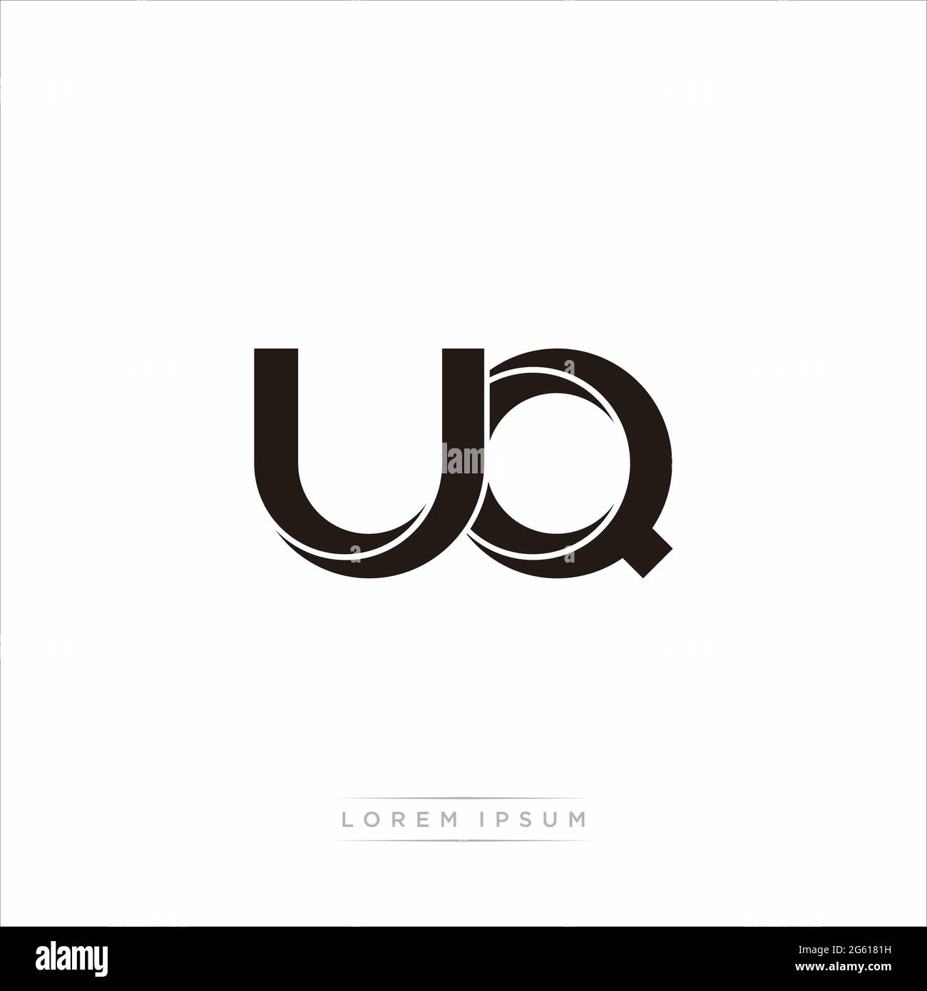 Initial Letter Split Lowercase Modern Monogram linked outline rounded ...