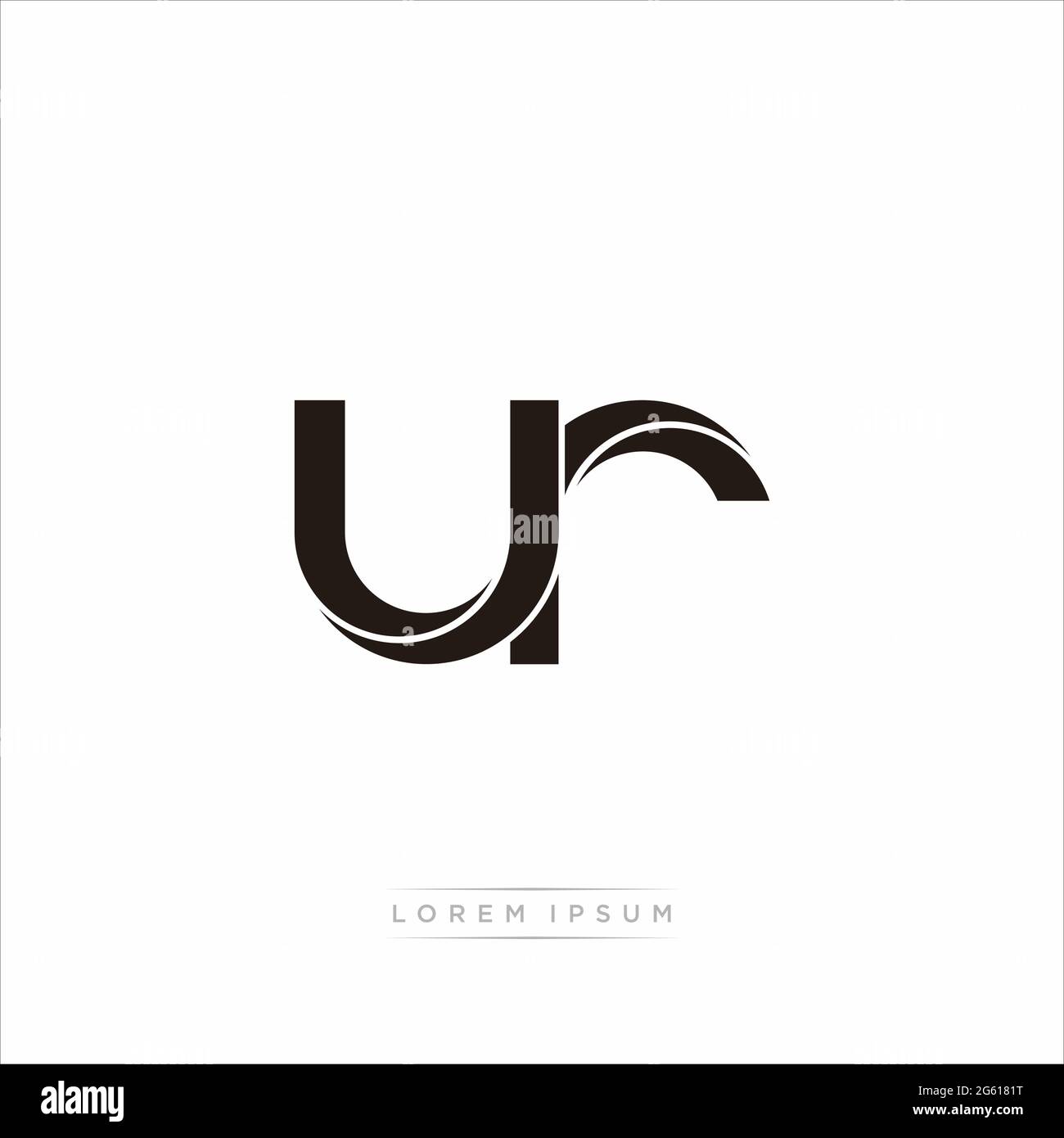 Initial Letter Split Lowercase Modern Monogram linked outline rounded logo isolated on white ...