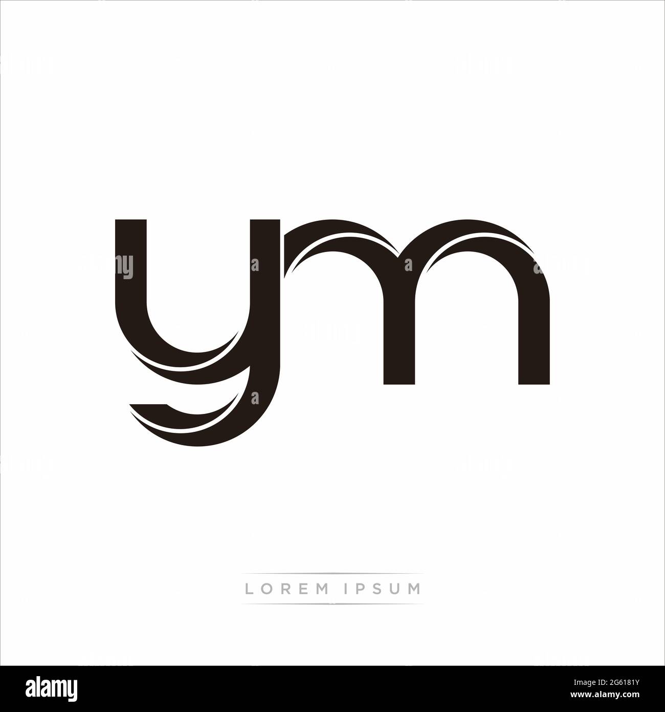 Initial Letter Split Lowercase Modern Monogram linked outline rounded logo isolated on white ...