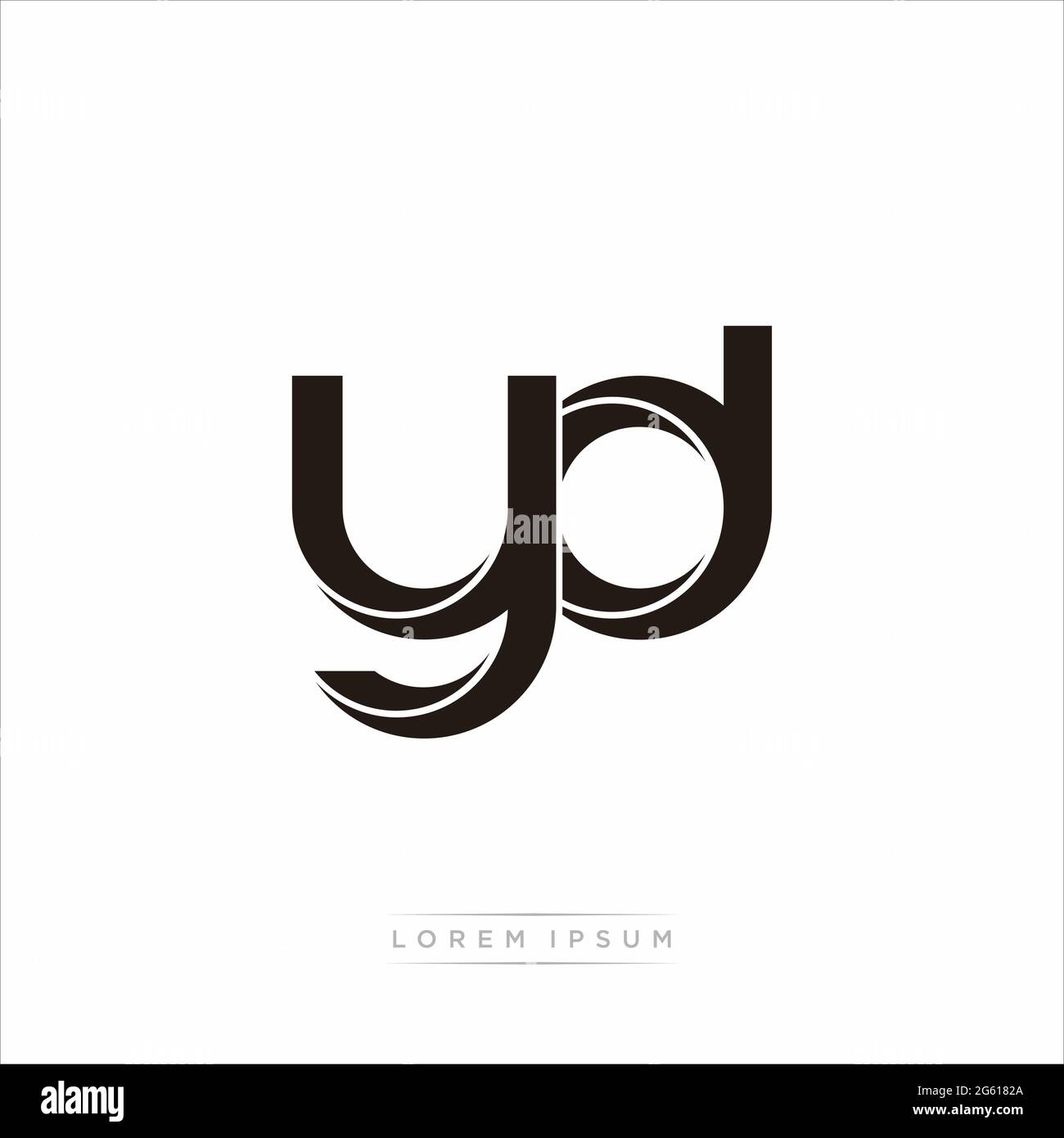 Initial Letter Split Lowercase Modern Monogram linked outline rounded logo isolated on white ...