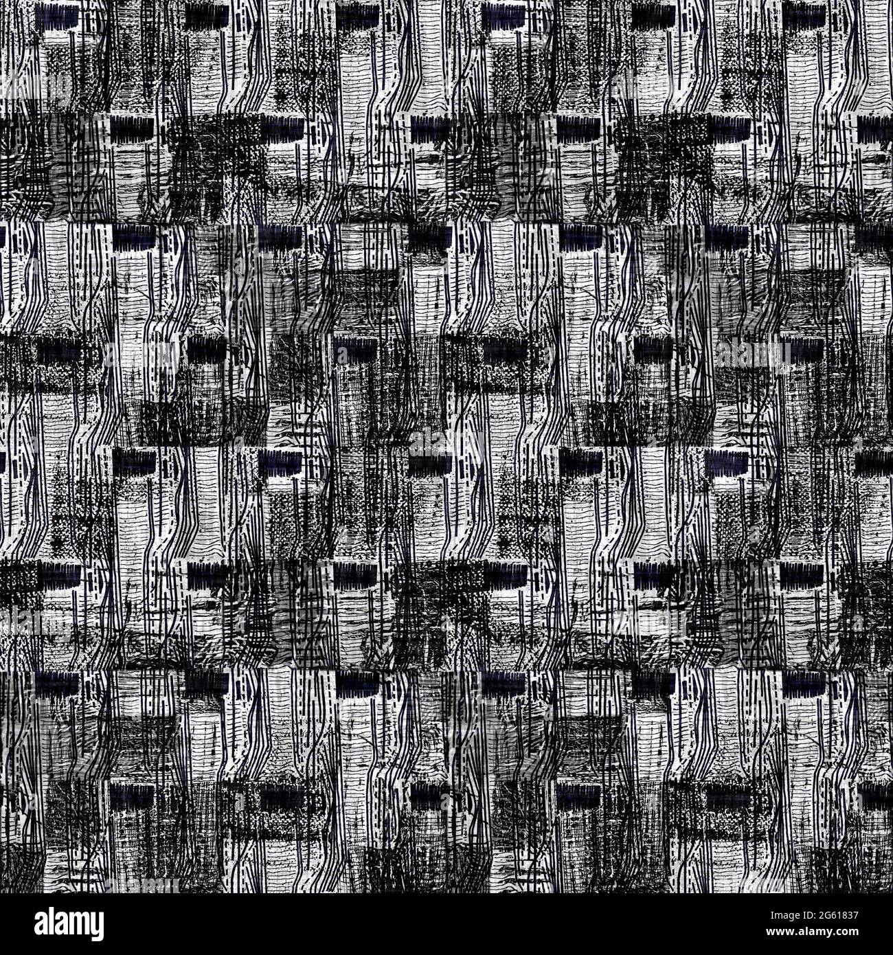 Seamless black white woven cloth geometric linen texture. Two tone ...
