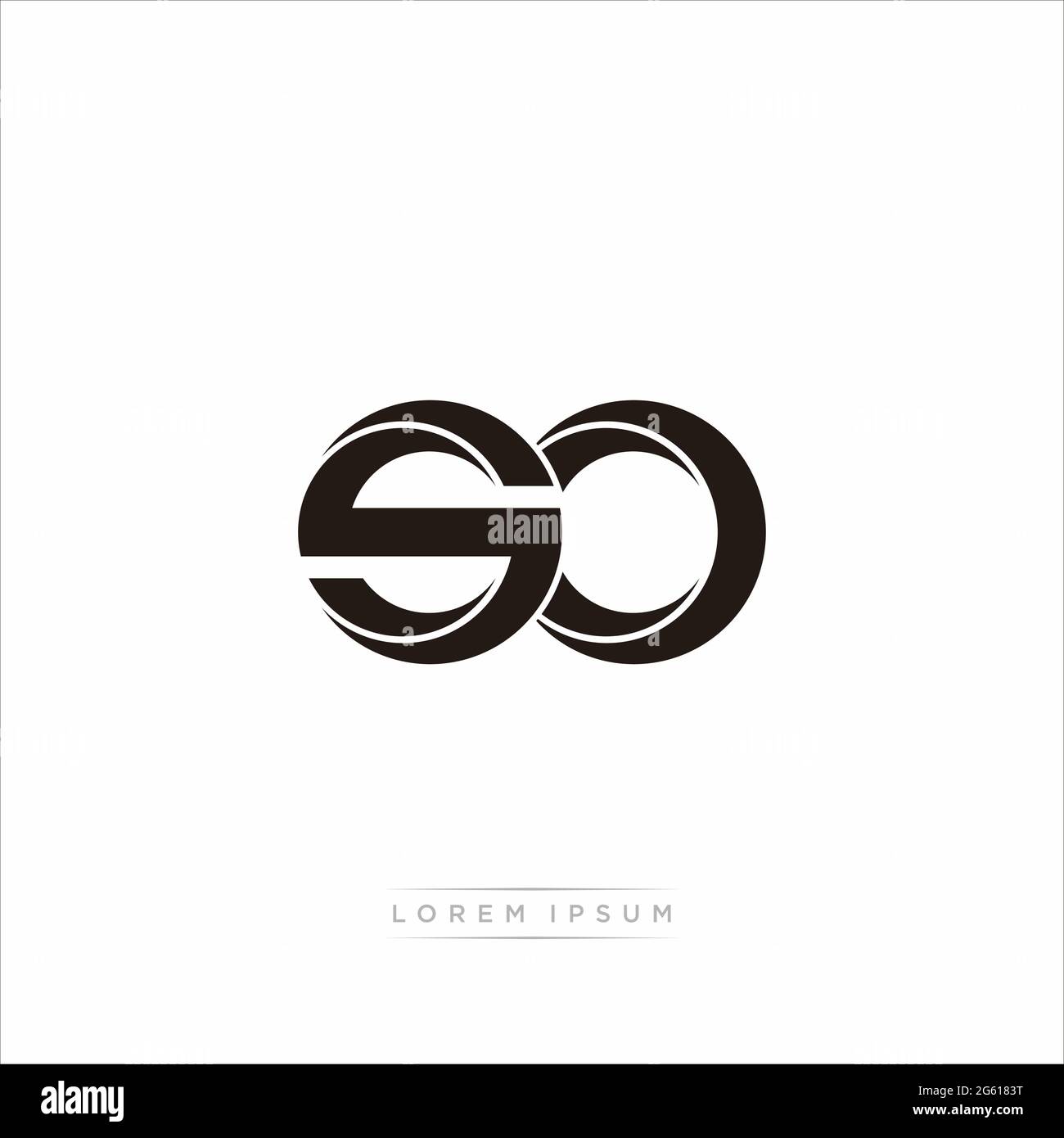 Initial Letter Split Lowercase Modern Monogram linked outline rounded ...