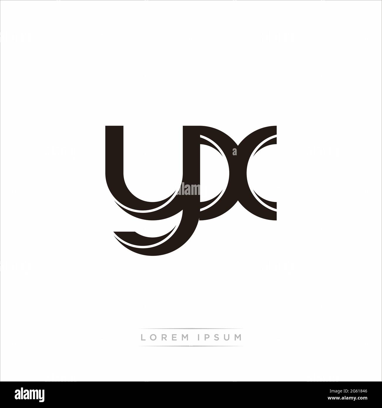 Initial Letter Split Lowercase Modern Monogram linked outline rounded logo isolated on white ...