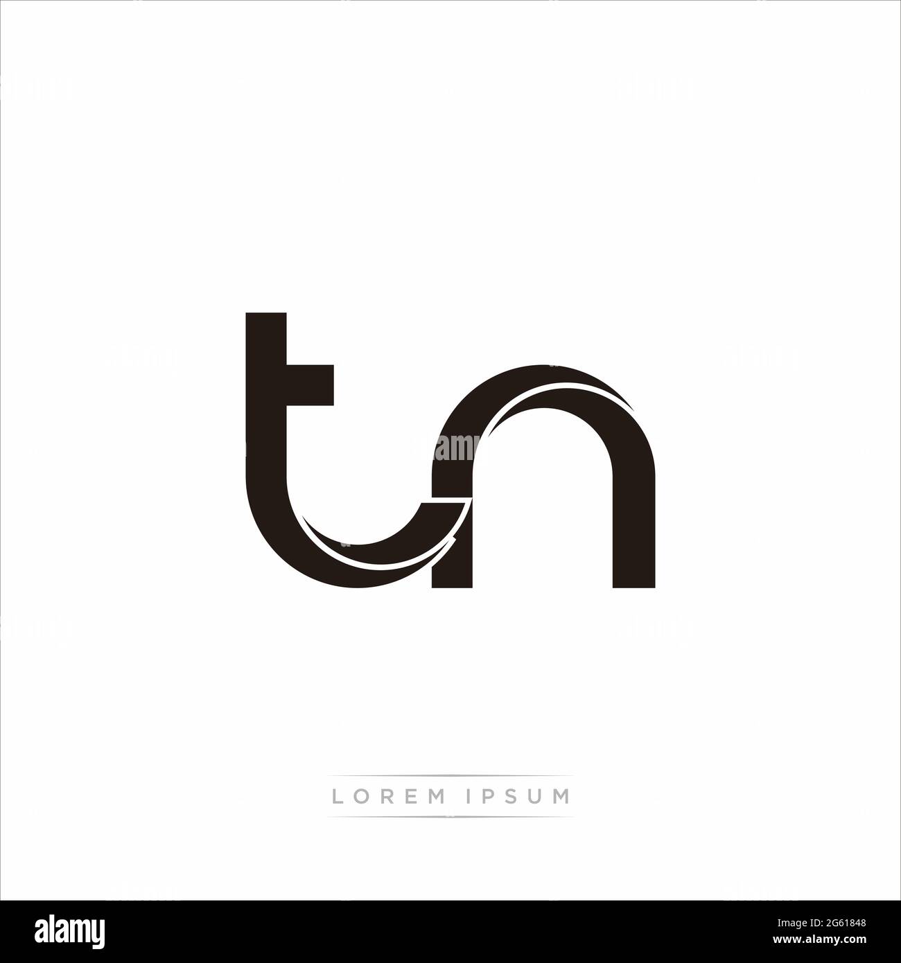 Initial Letter Split Lowercase Modern Monogram linked outline rounded ...