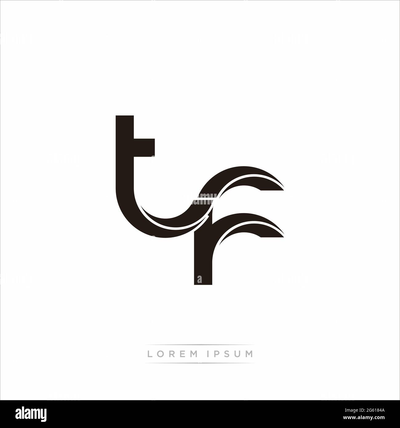 Initial Letter Split Lowercase Modern Monogram linked outline rounded logo isolated on white ...