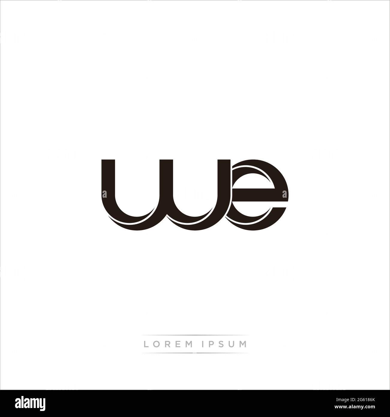 Initial Letter Split Lowercase Modern Monogram linked outline rounded ...