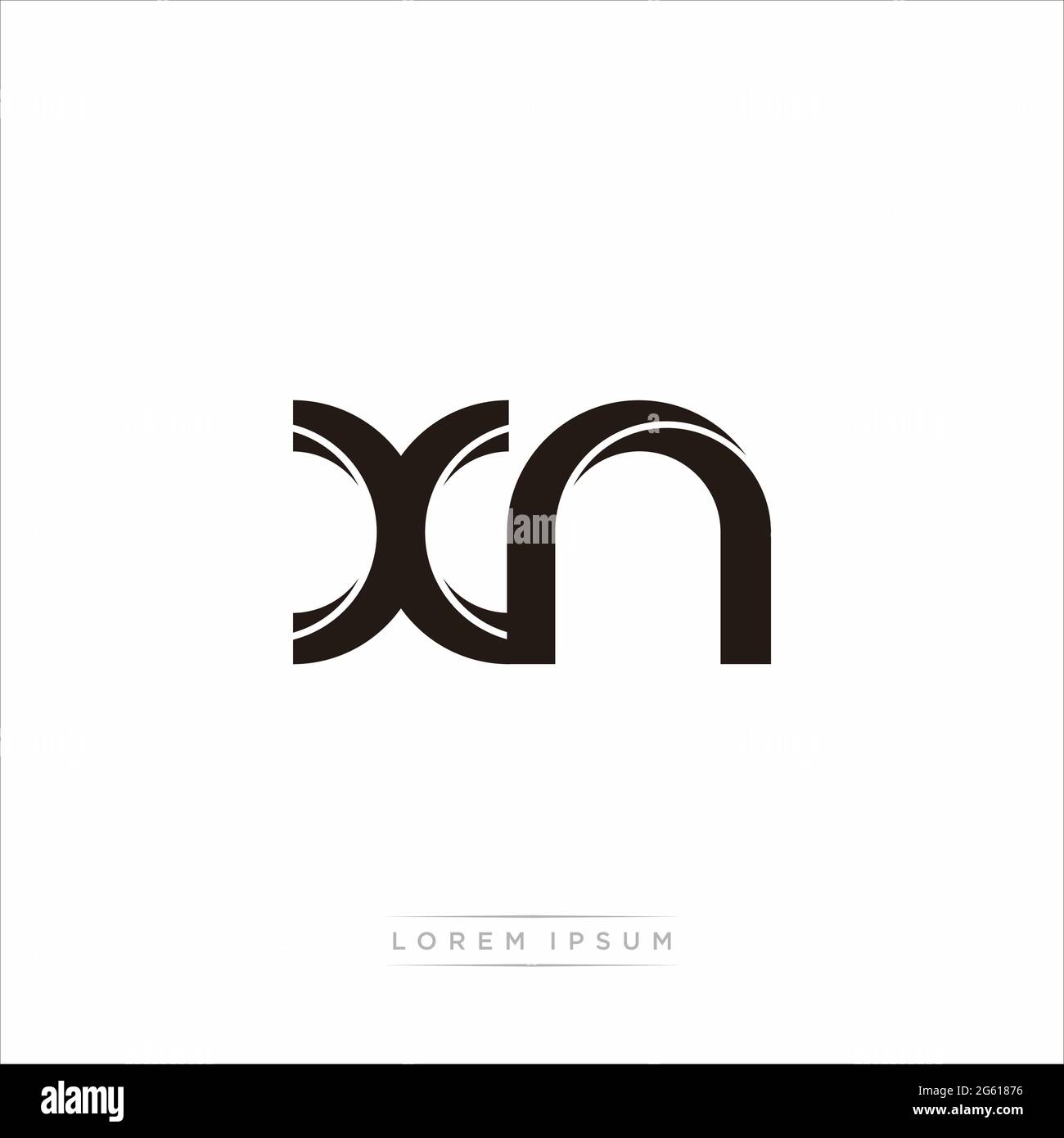 Initial Letter Split Lowercase Modern Monogram linked outline rounded logo isolated on white ...