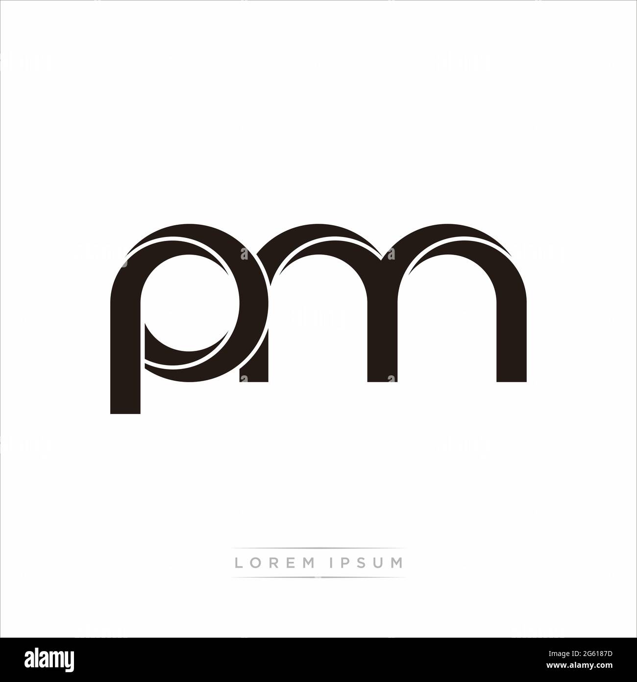 Initial Letter Split Lowercase Modern Monogram linked outline rounded logo isolated on white ...