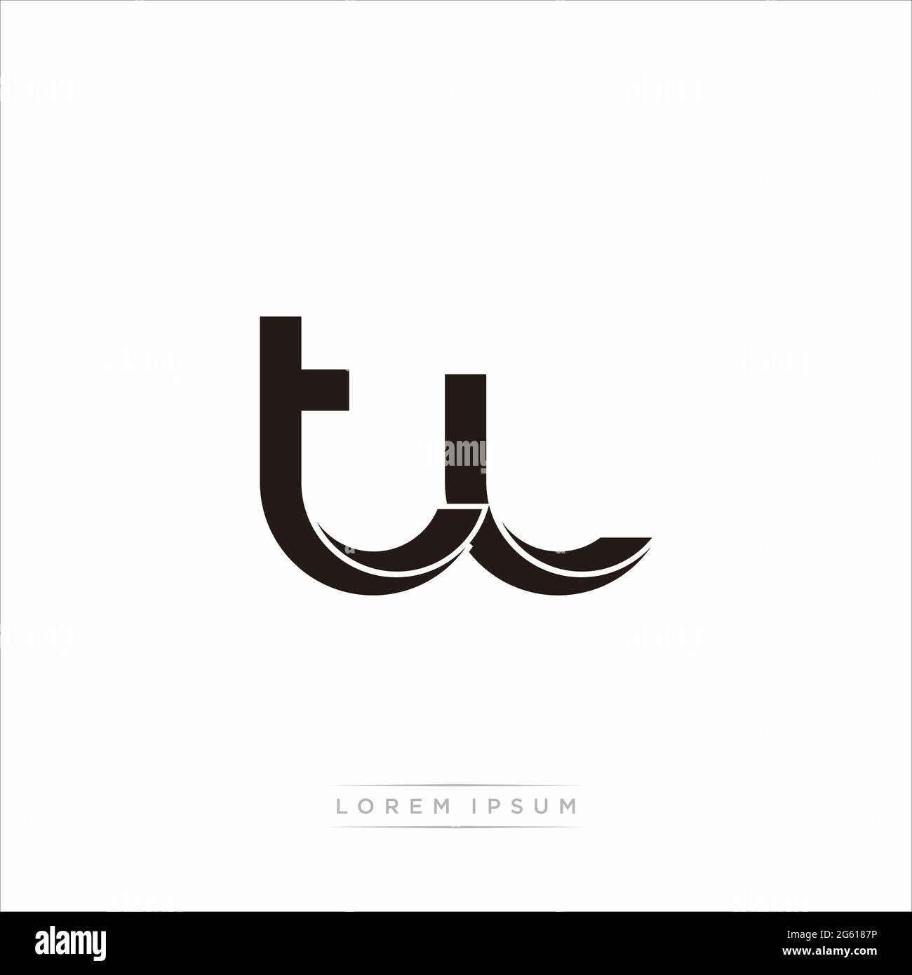 Initial Letter Split Lowercase Modern Monogram linked outline rounded logo isolated on white ...