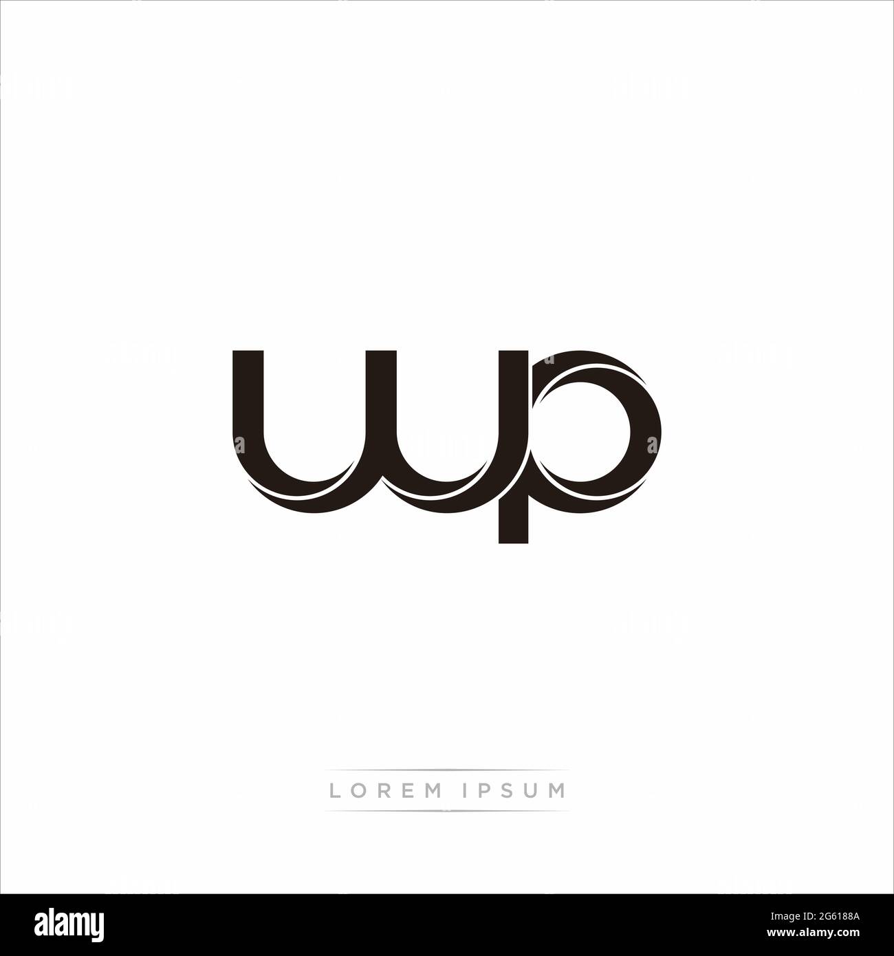 Initial Letter Split Lowercase Modern Monogram linked outline rounded logo isolated on white ...