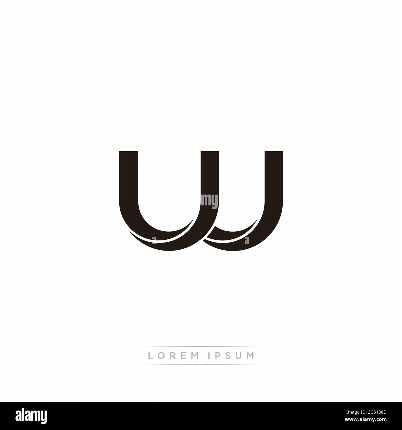 Initial Letter Split Lowercase Modern Monogram linked outline rounded logo isolated on white ...